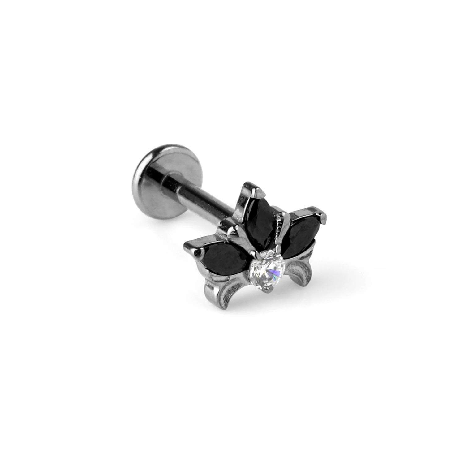 Marquise Gem Titanium Labret For Helix & Lobe