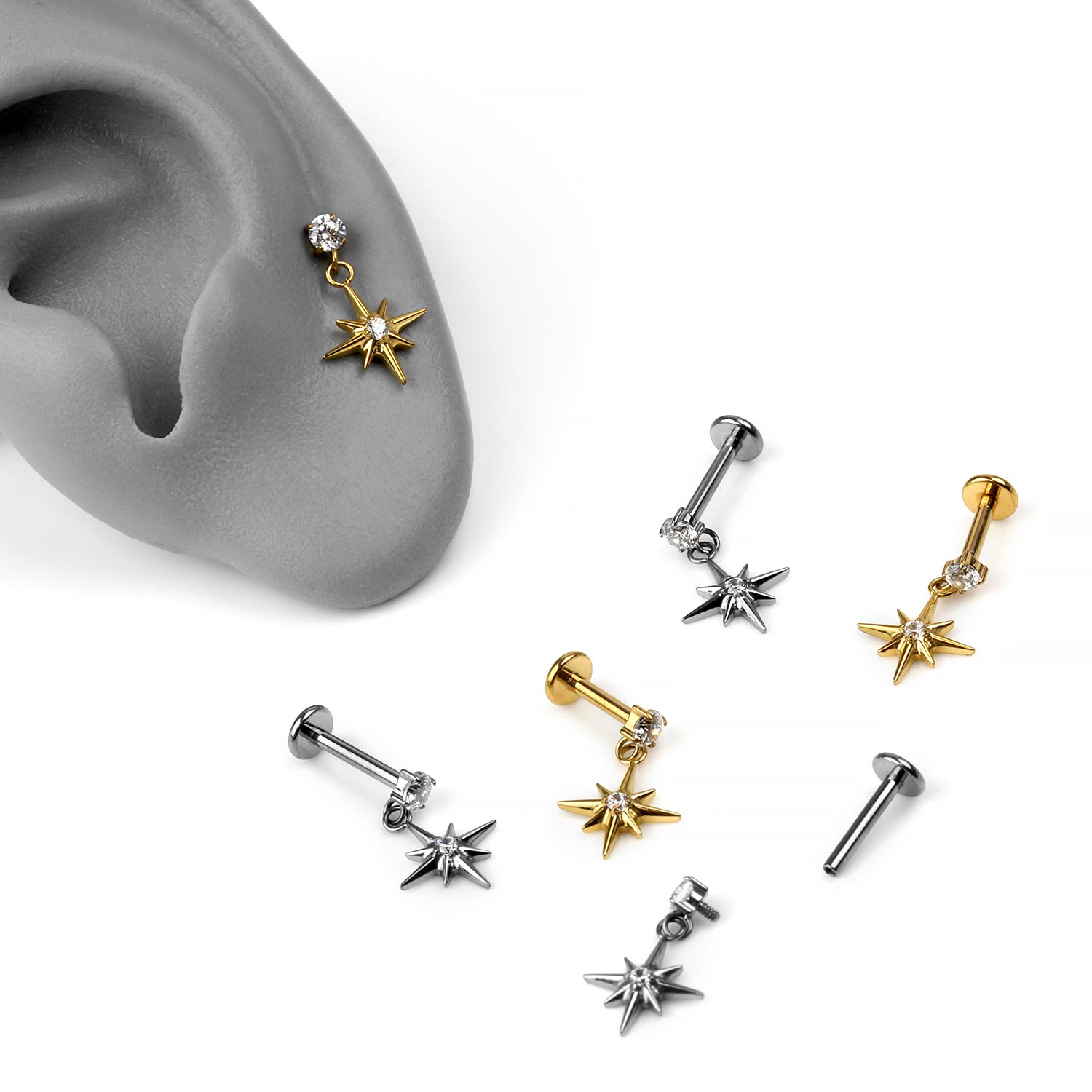 Titanium Crystal Nova Dangle Labret