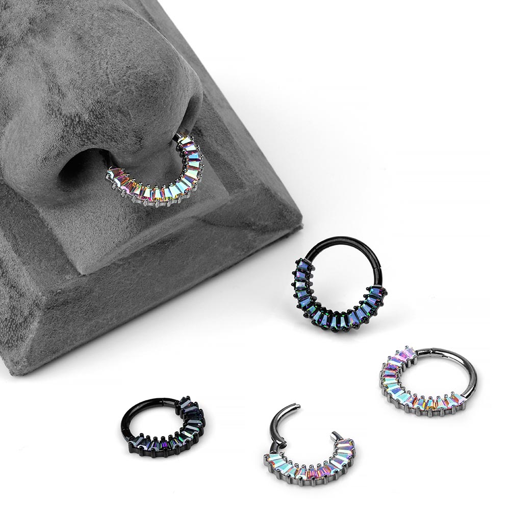 Titanium Sovereign Gem Clicker For Daith And Septum Piercing