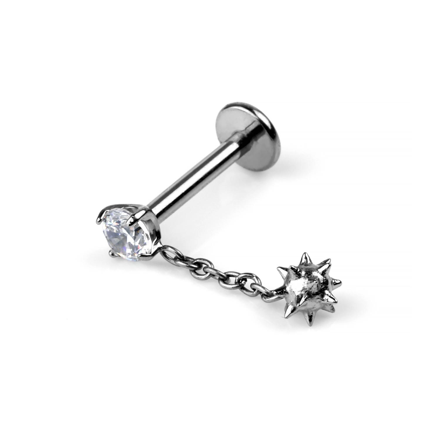 Titanium Gem Flail Labret For Piercings