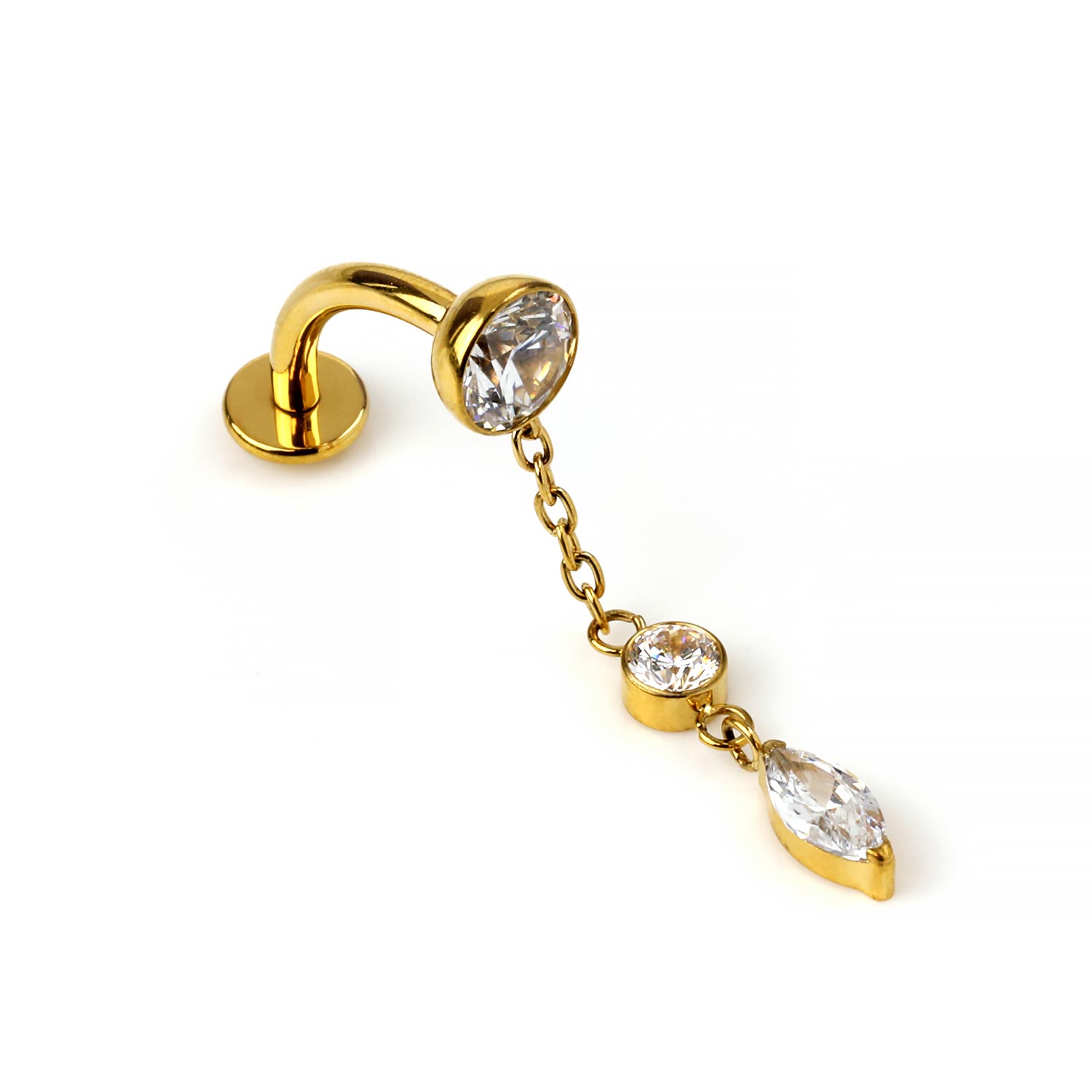 Titanium Floating Navel Ring With Synthetic Gemstones