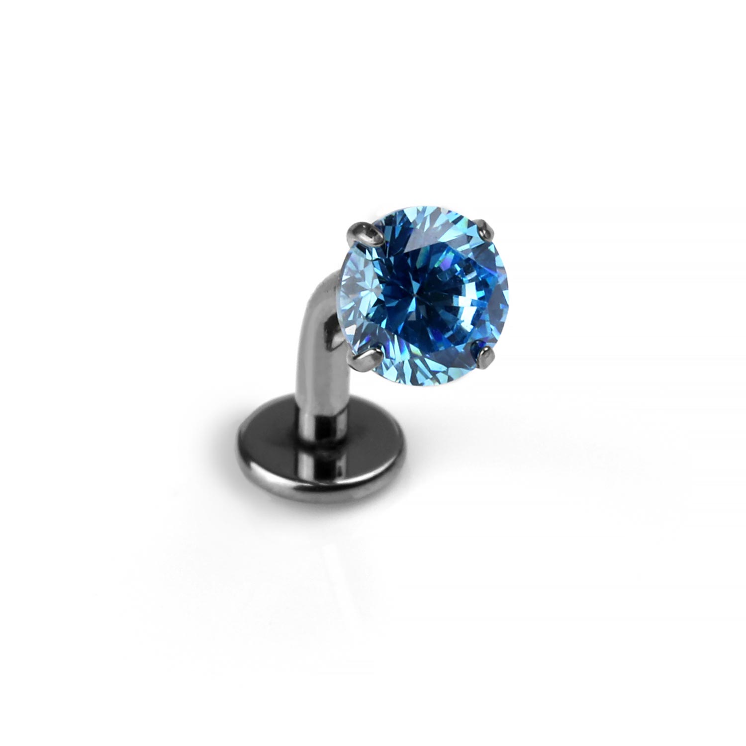 Titanium Threadless Floating Navel With Cz Gems