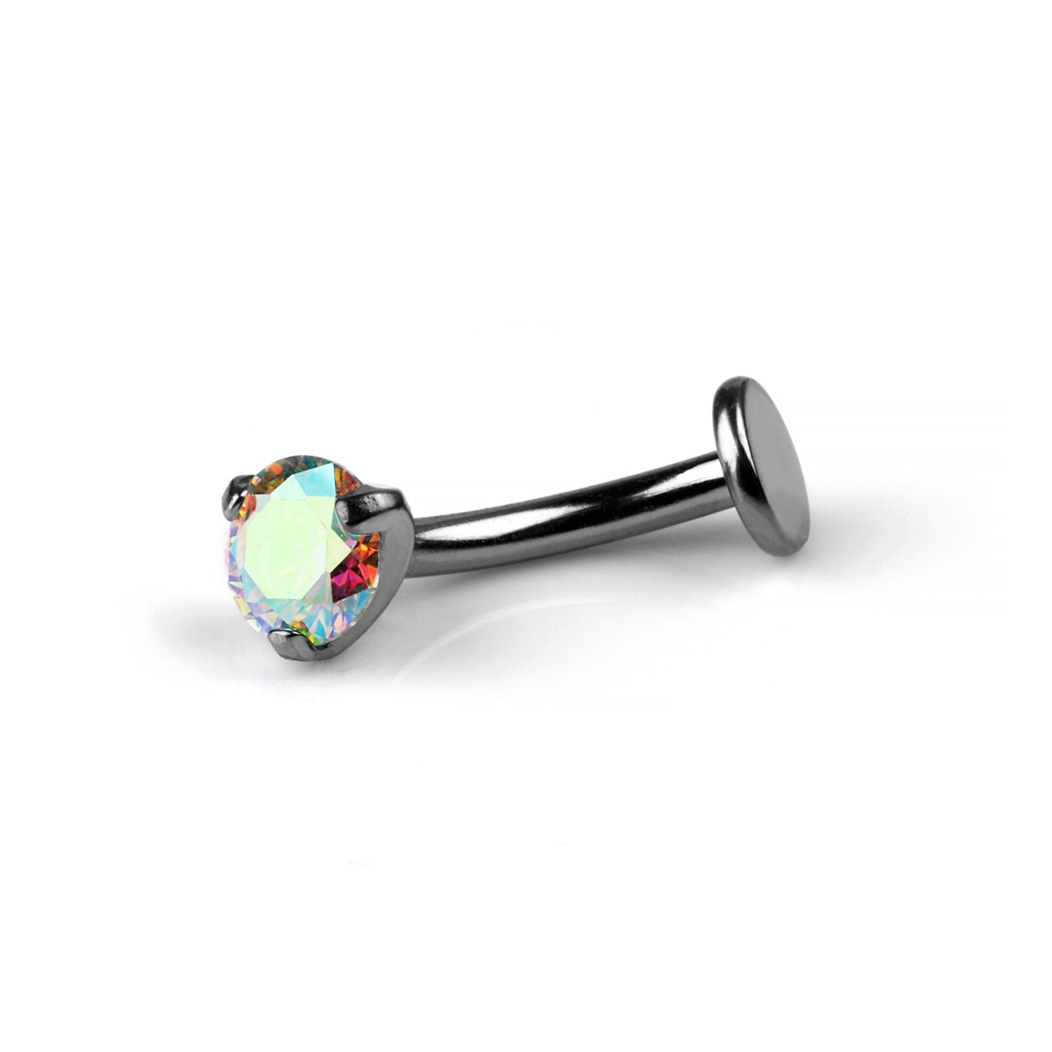 Titanium Floating Navel With Prong Set Gems