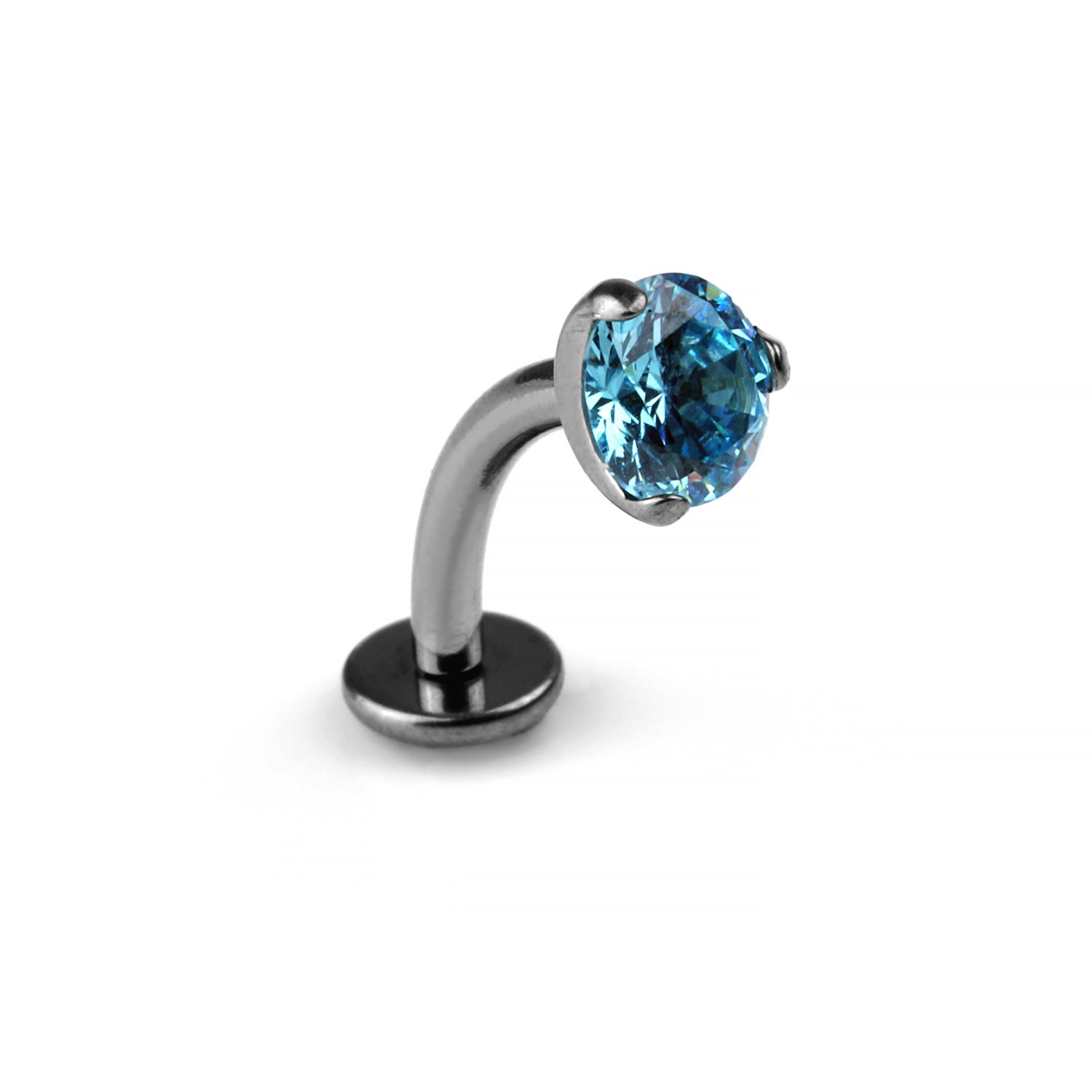 Titanium Floating Navel With Prong Set Gems