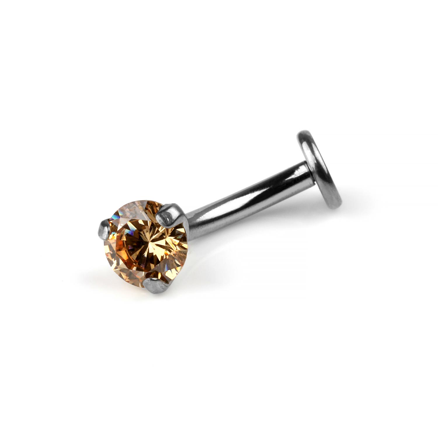 Titanium Floating Navel With Prong Set Gems