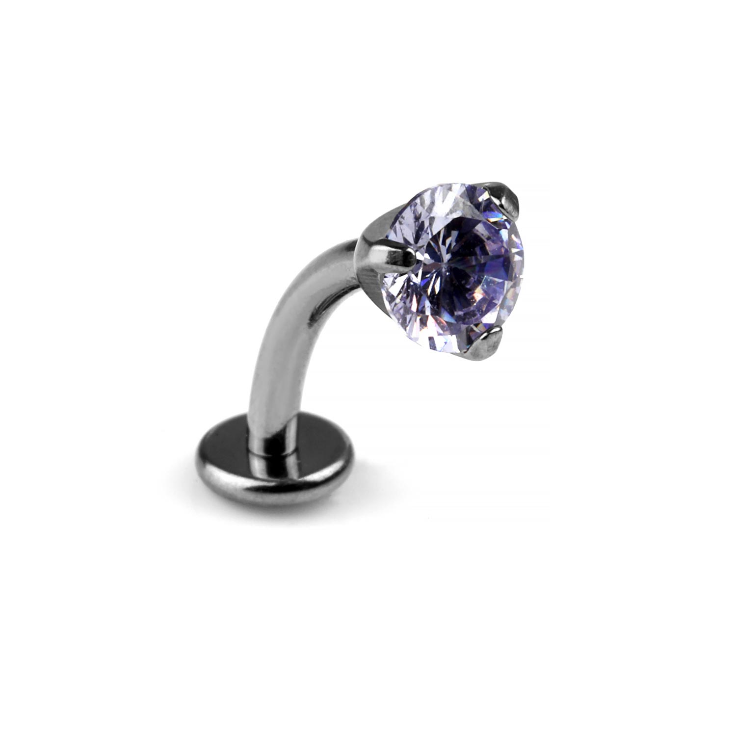 Titanium Floating Navel With Prong Set Gems