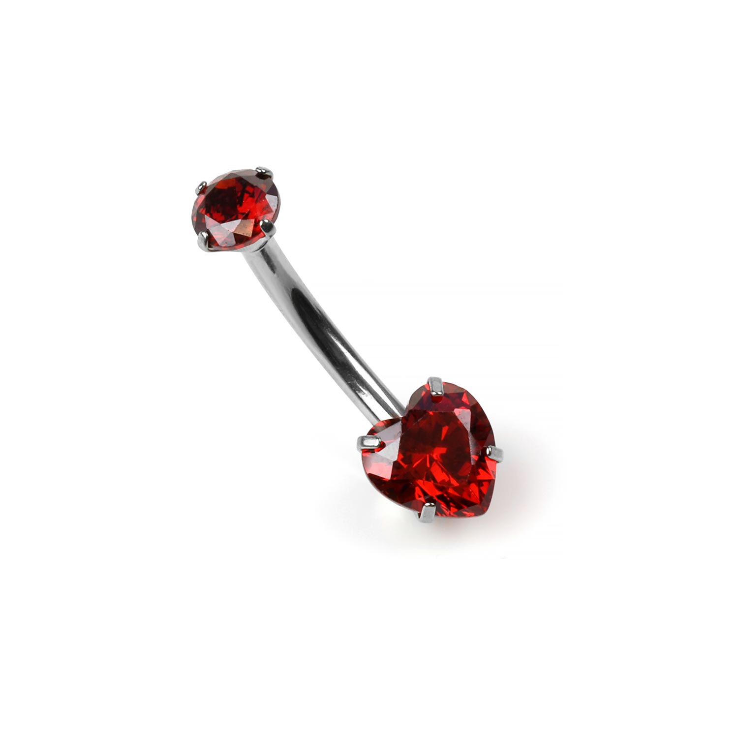 Titanium Navel Heart Cut Gem Belly Piercing