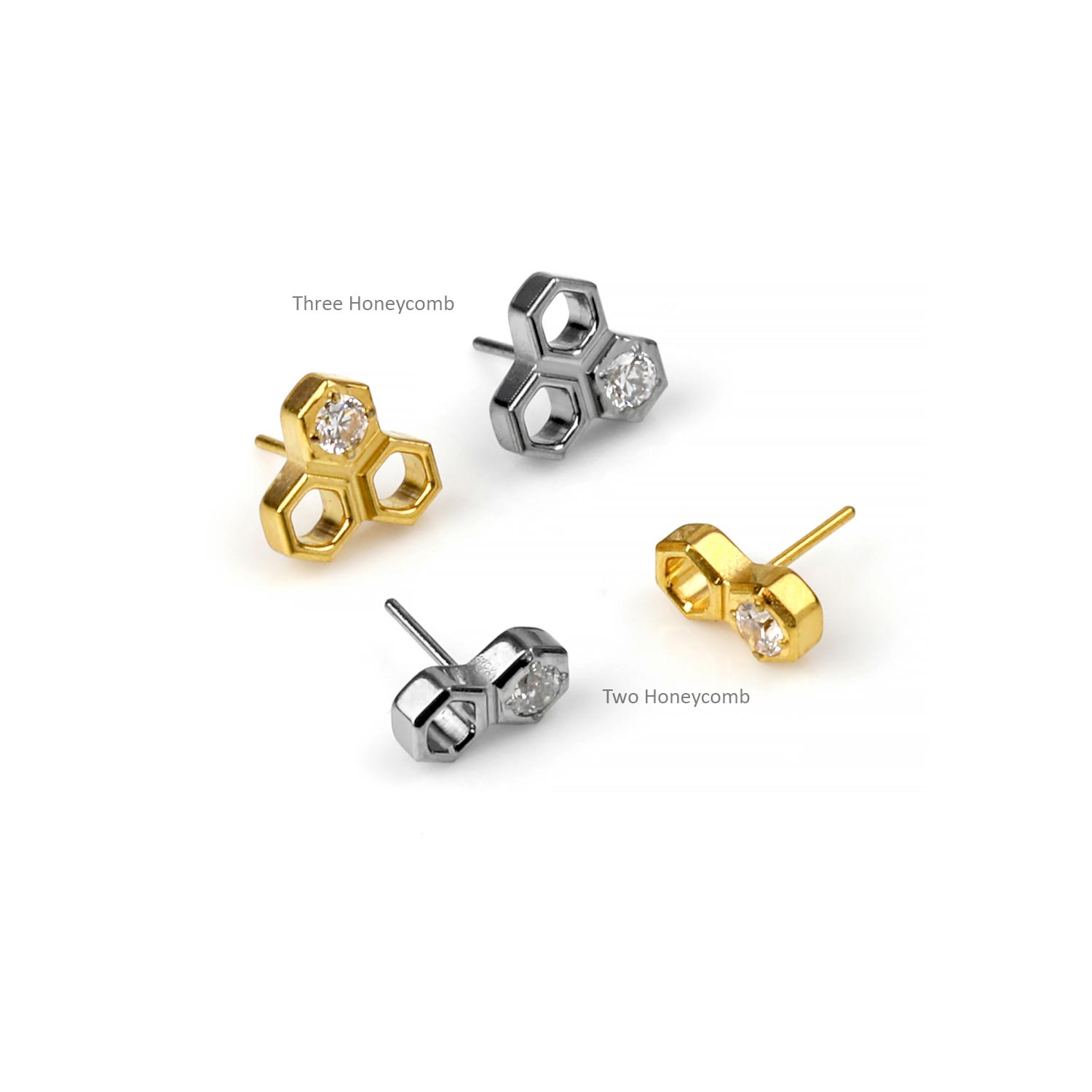 Titanium Honeycomb Gemmed Threadless End