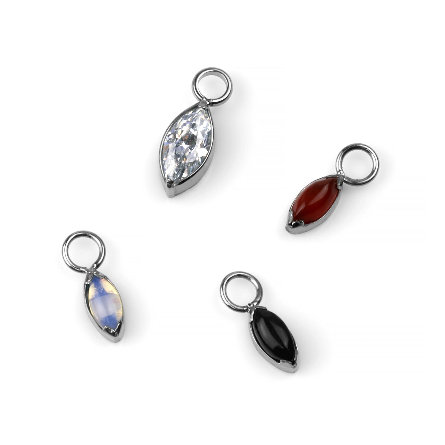 Titanium Marquise Crystal Dangle Charm