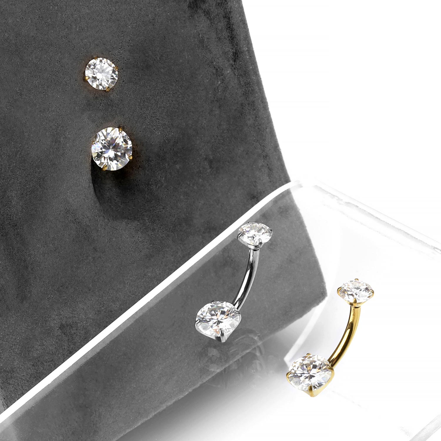 Titanium Prong Set Moissanite Navel