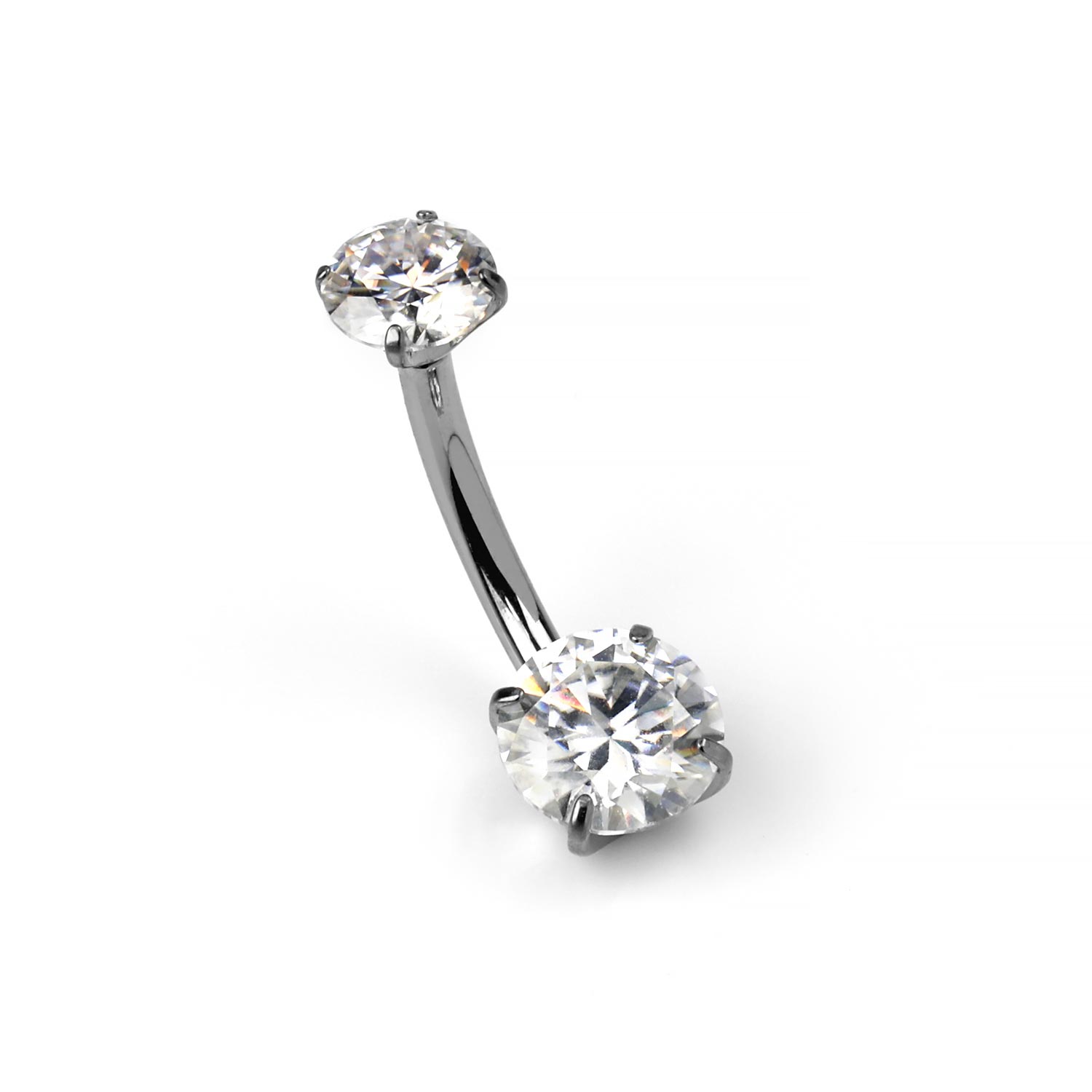 Titanium Prong Set Moissanite Navel