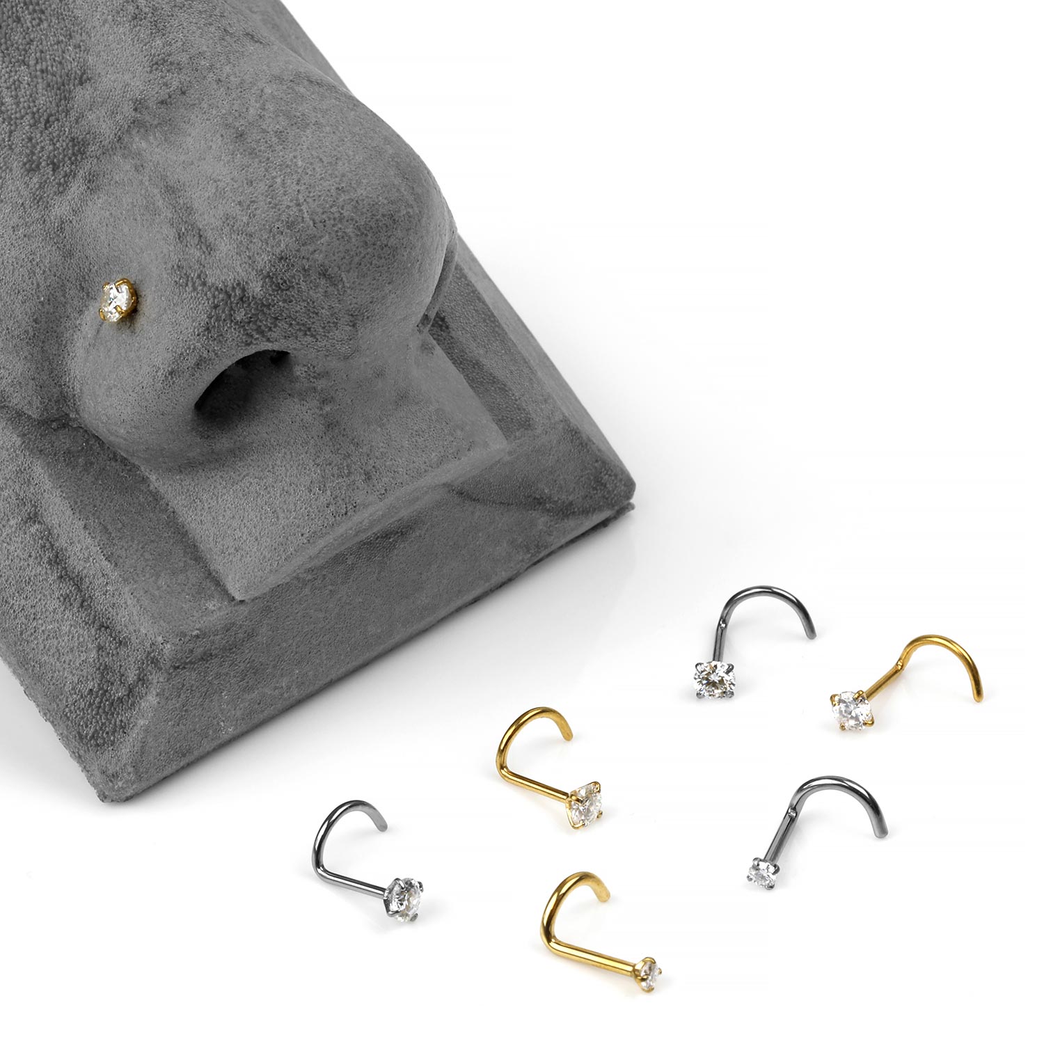 Titanium Moissanite Nosescrews