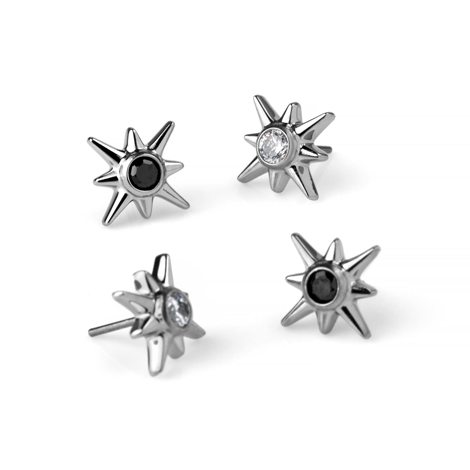 Titanium Gemmed North Star Threadless End