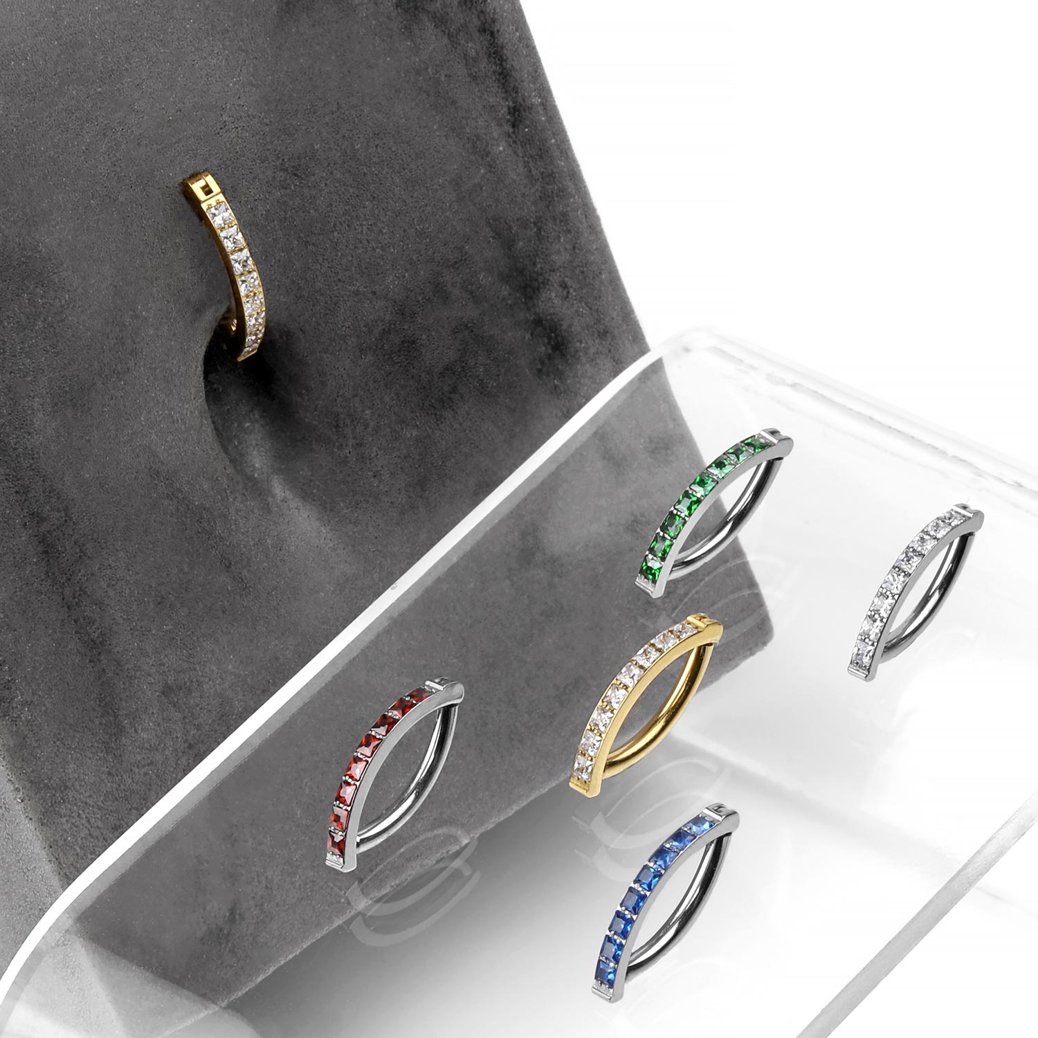 Implant Grade Titanium Rail Navel Clicker | Princess Gems