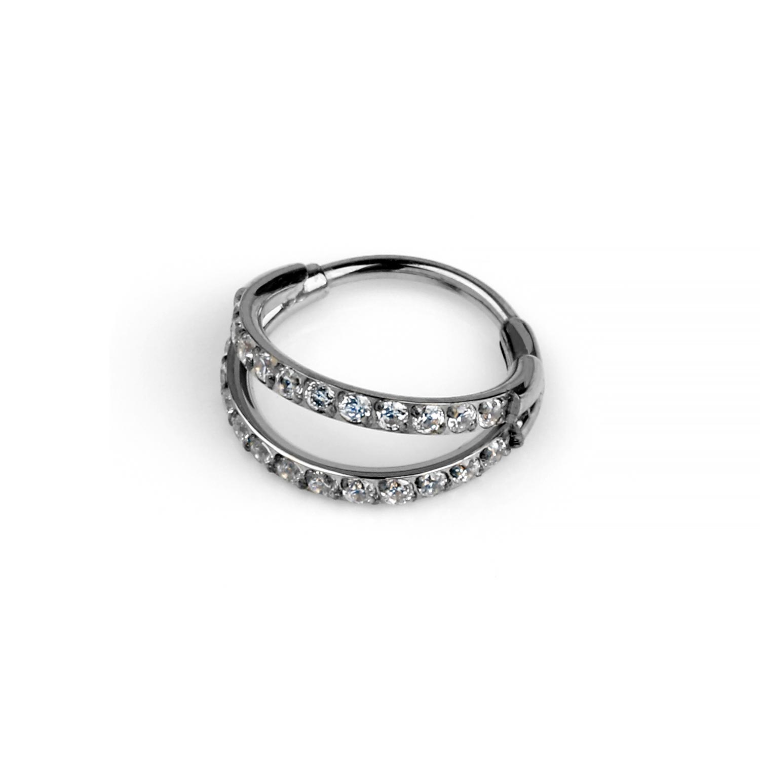 Titanium Side-set Gem Clicker For Nostril Piercing