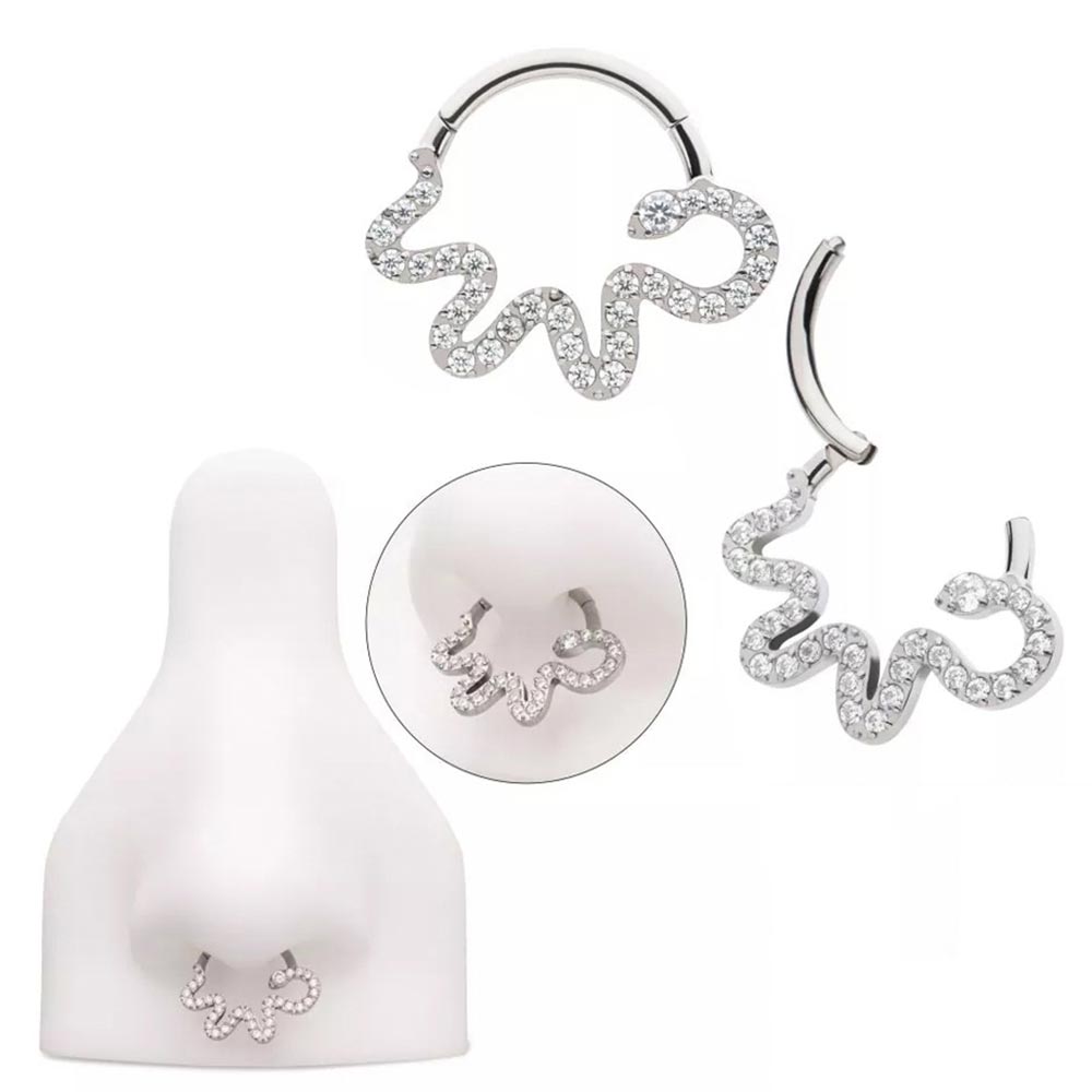 Custom Order Titanium Gemmed Snake Clicker