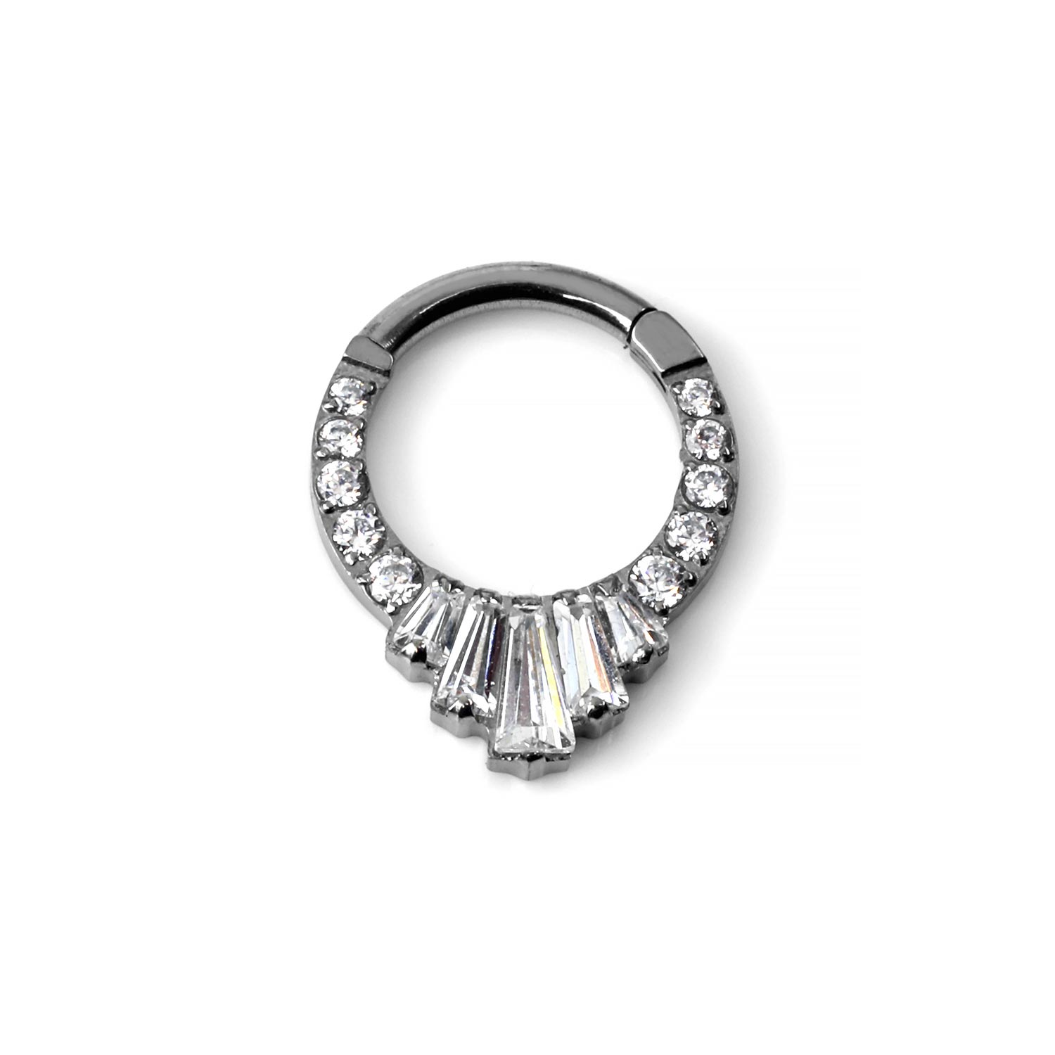 Titanium Gemmed Swag Clicker With Baguette Gemstones