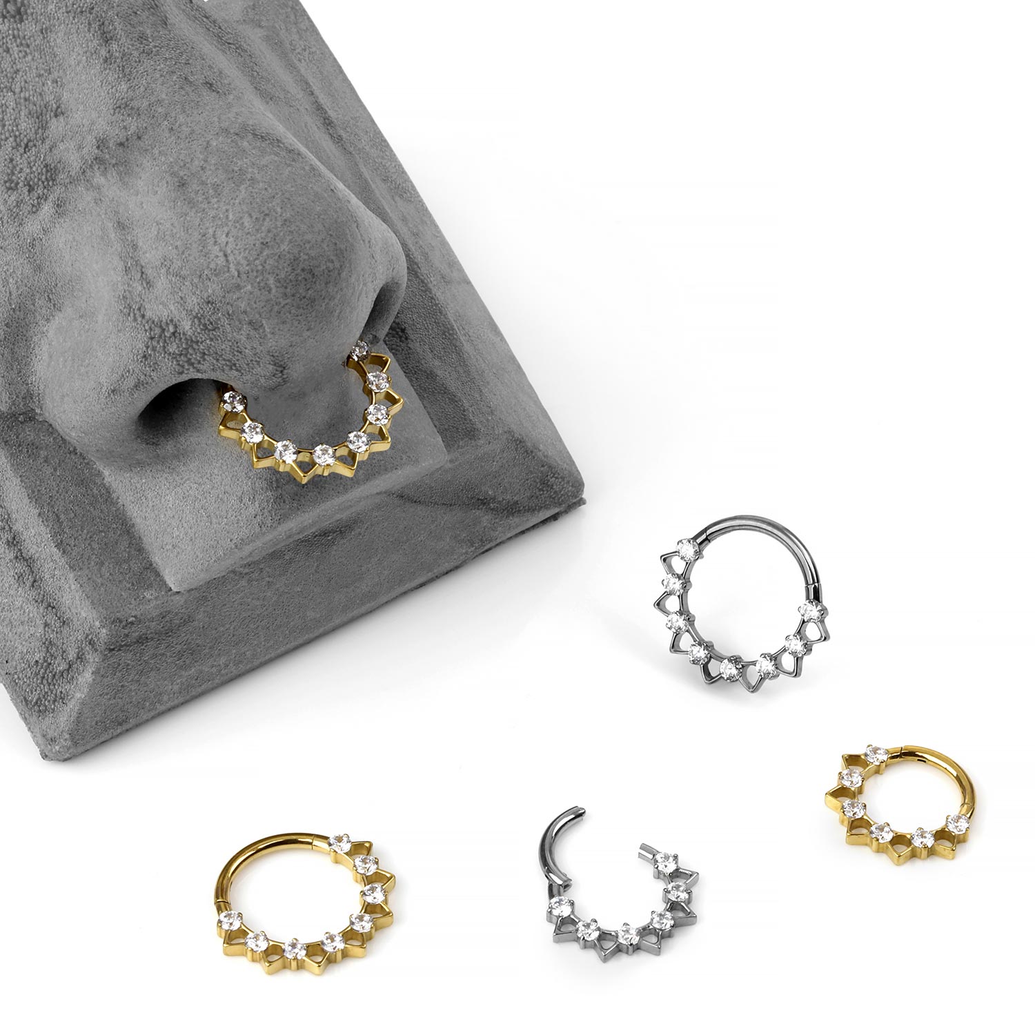 Titanium Gem Clicker For Daith & Septum Piercings