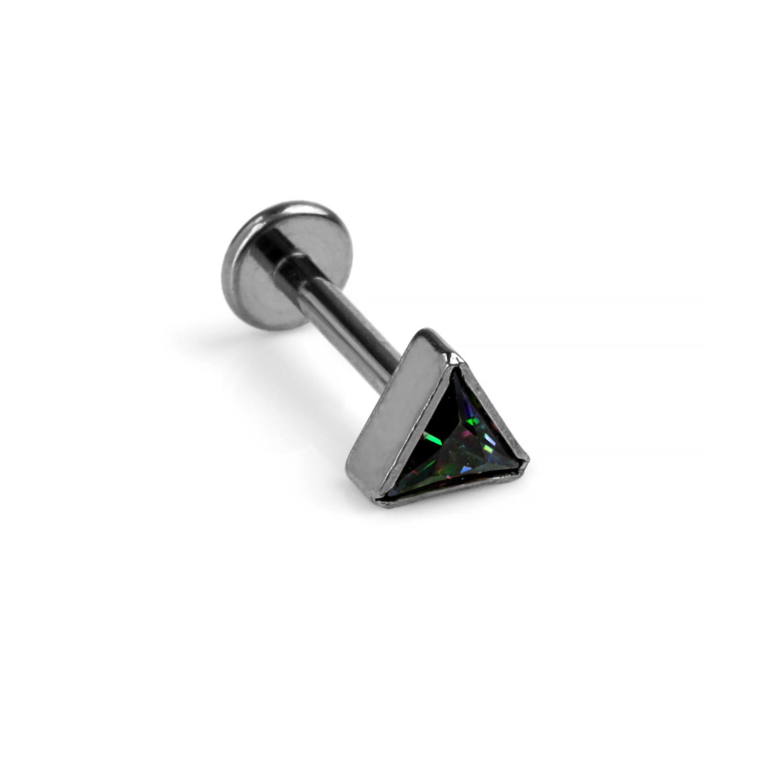 Titanium Triangle Gem Labret