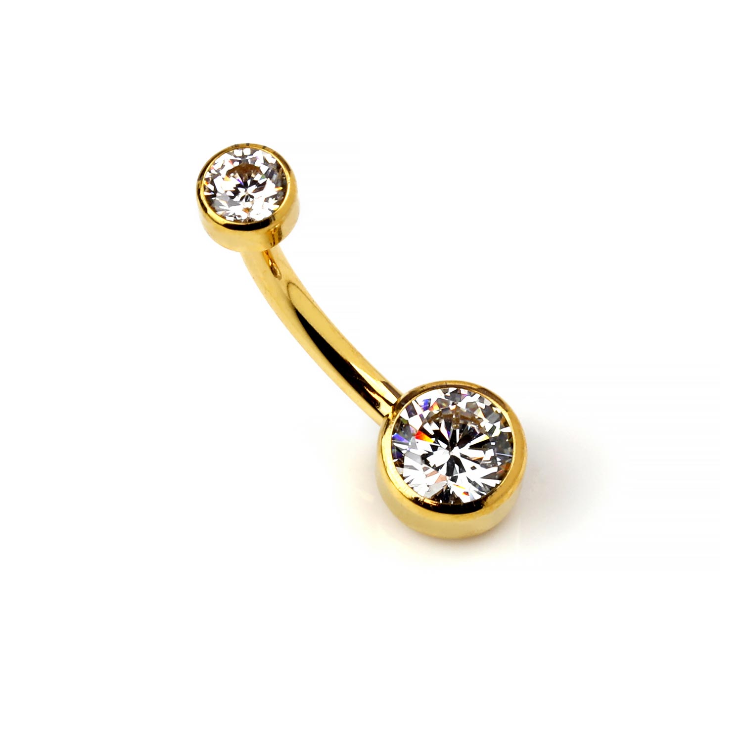 24k Gold Plated Titanium Gem Navel Jewelry