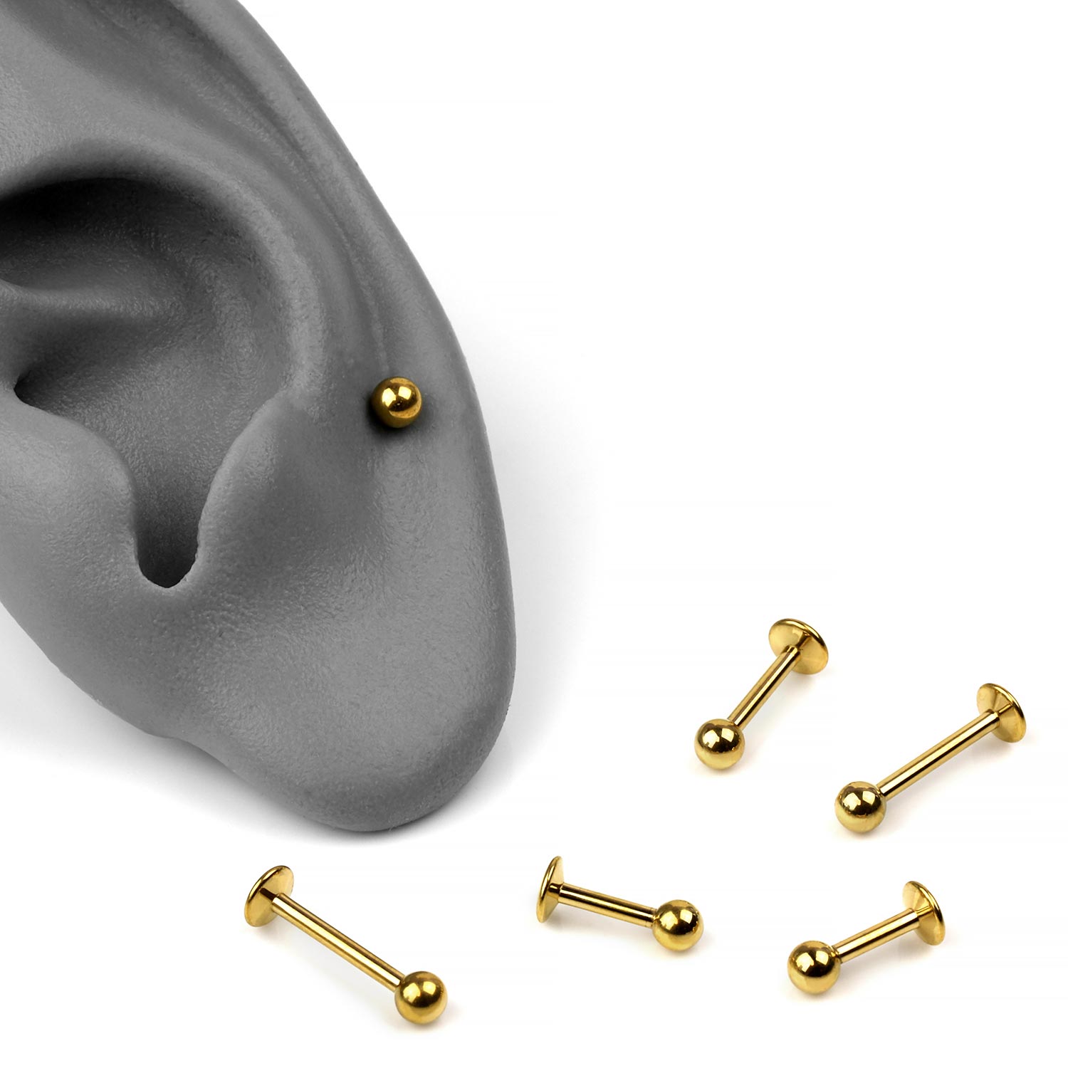 Gold Plated Titanium Labret For Piercings