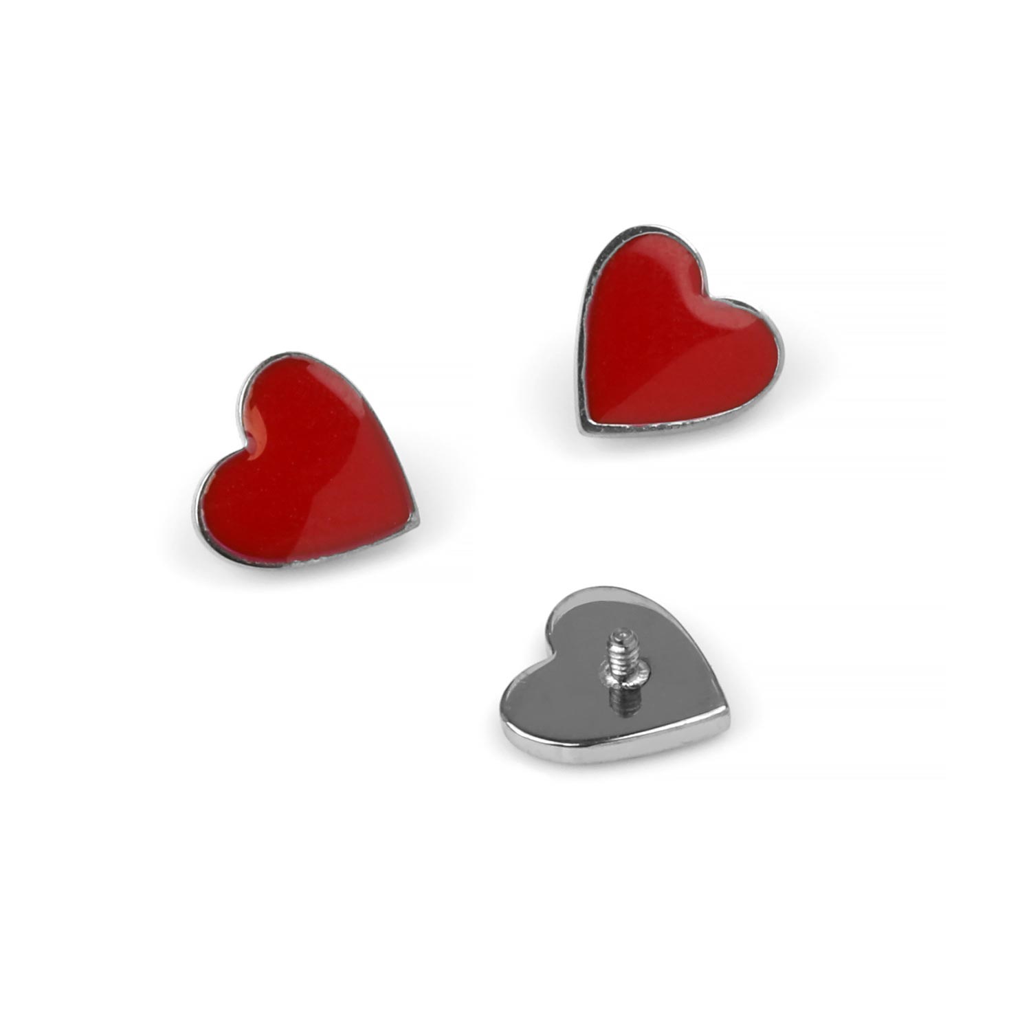 Titanium Internally Threaded Heart With Enamel