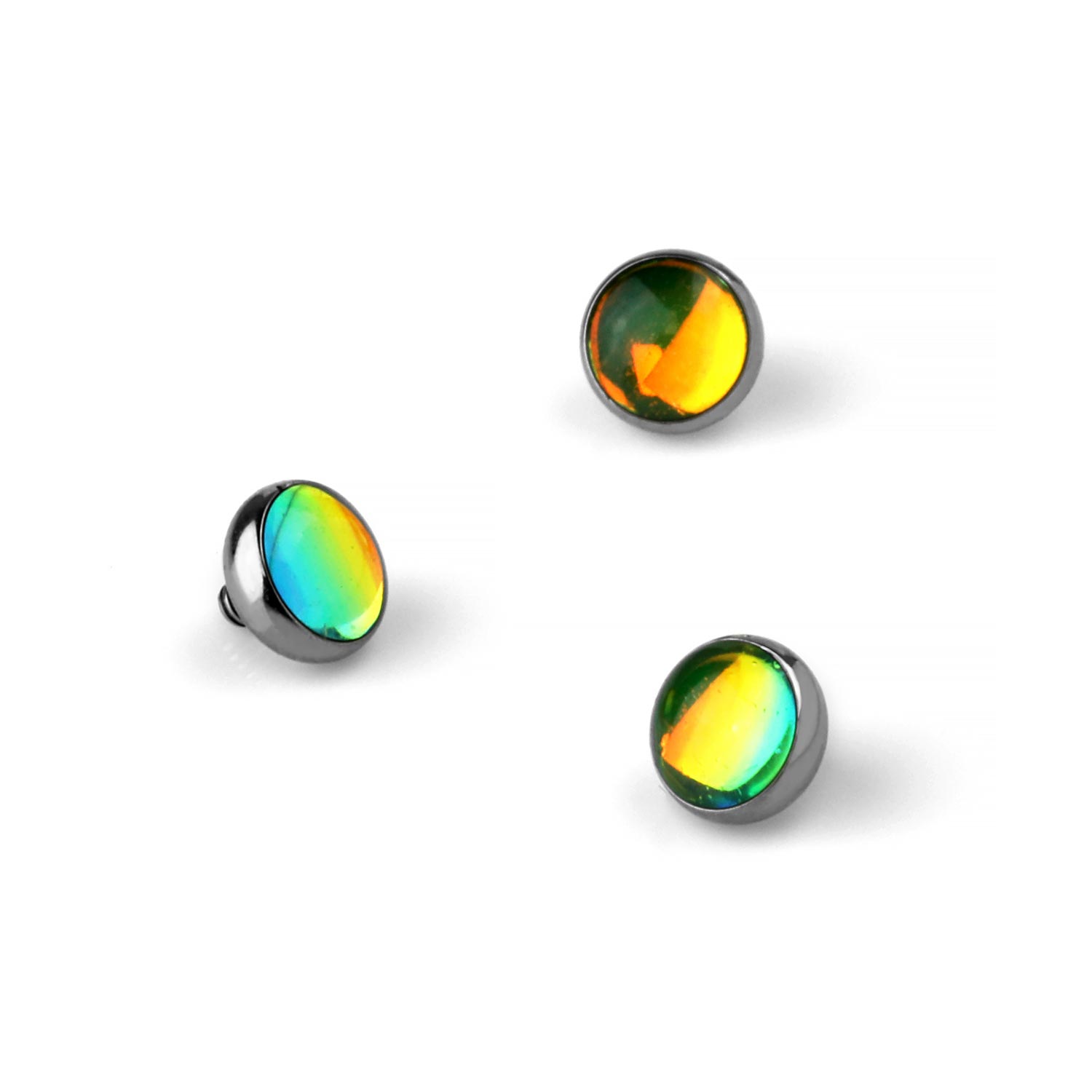 Titanium Threaded Bezel Hologram Gem Ends