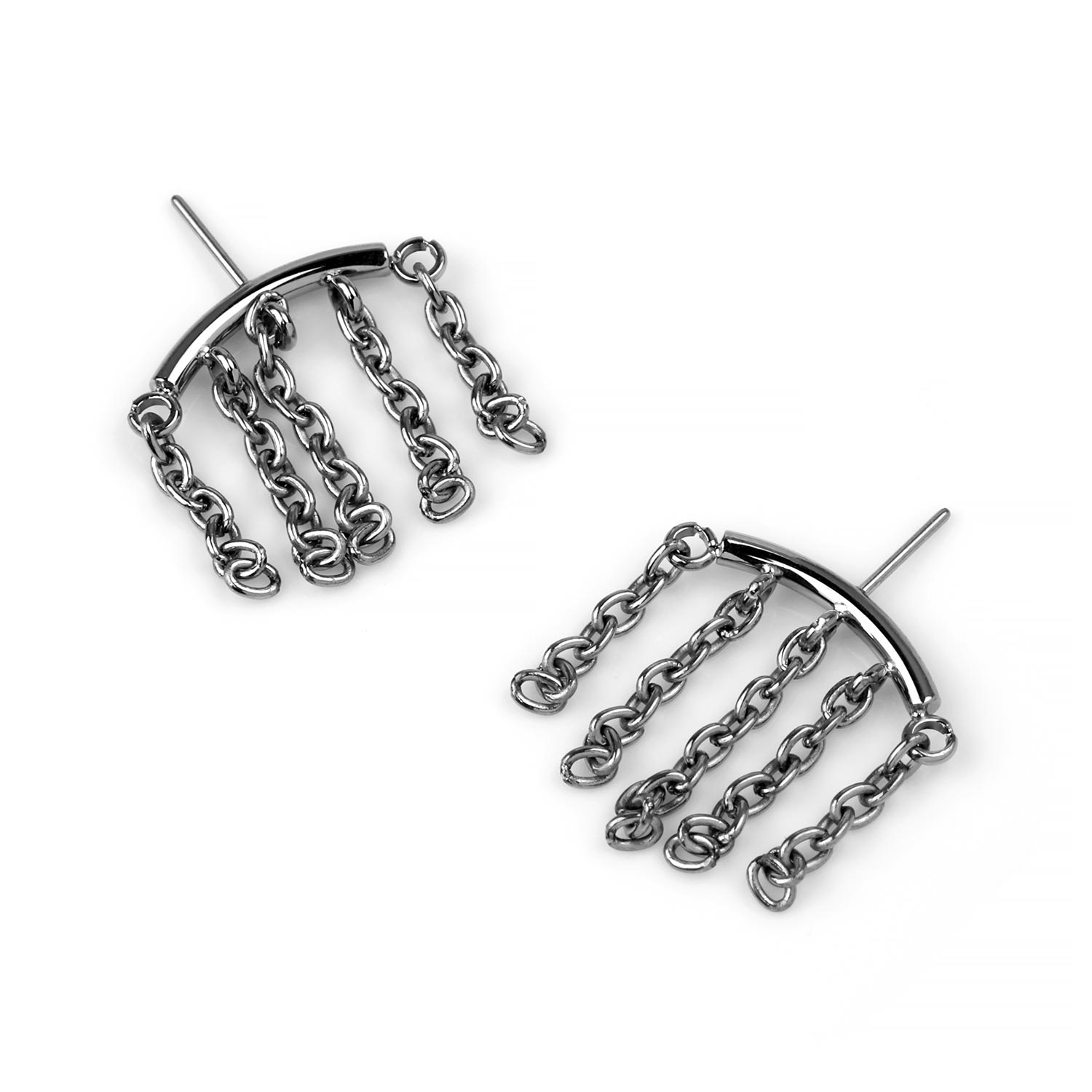 Titanium Hidden Helix Threadless End With Five Dangle Chain