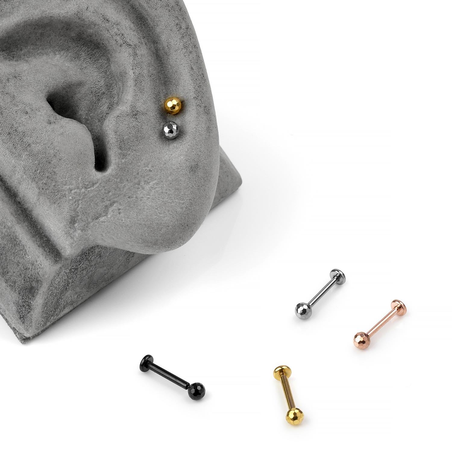 Titanium Labret Multi-faceted Ball End Various Piercings