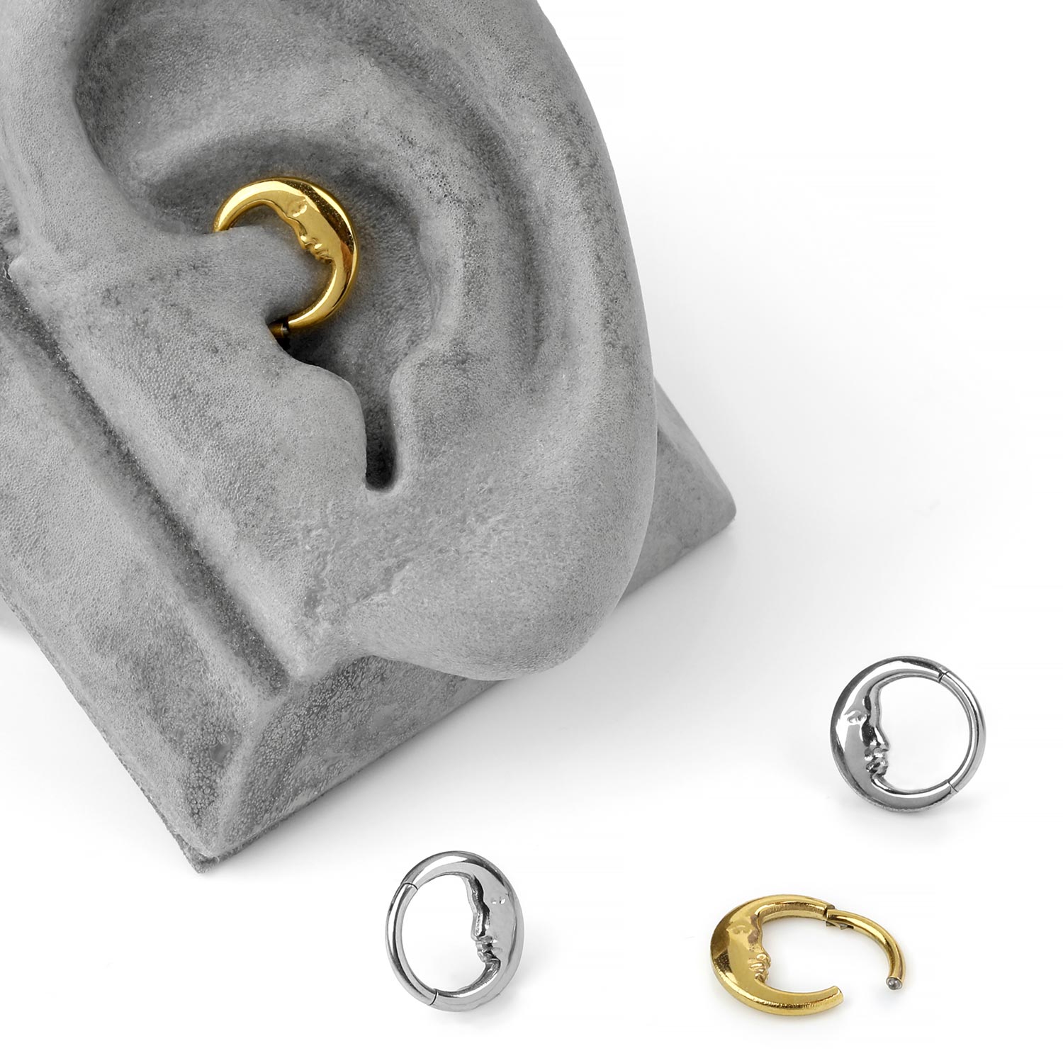 Titanium Man In The Moon Clicker For Various Piercing Types