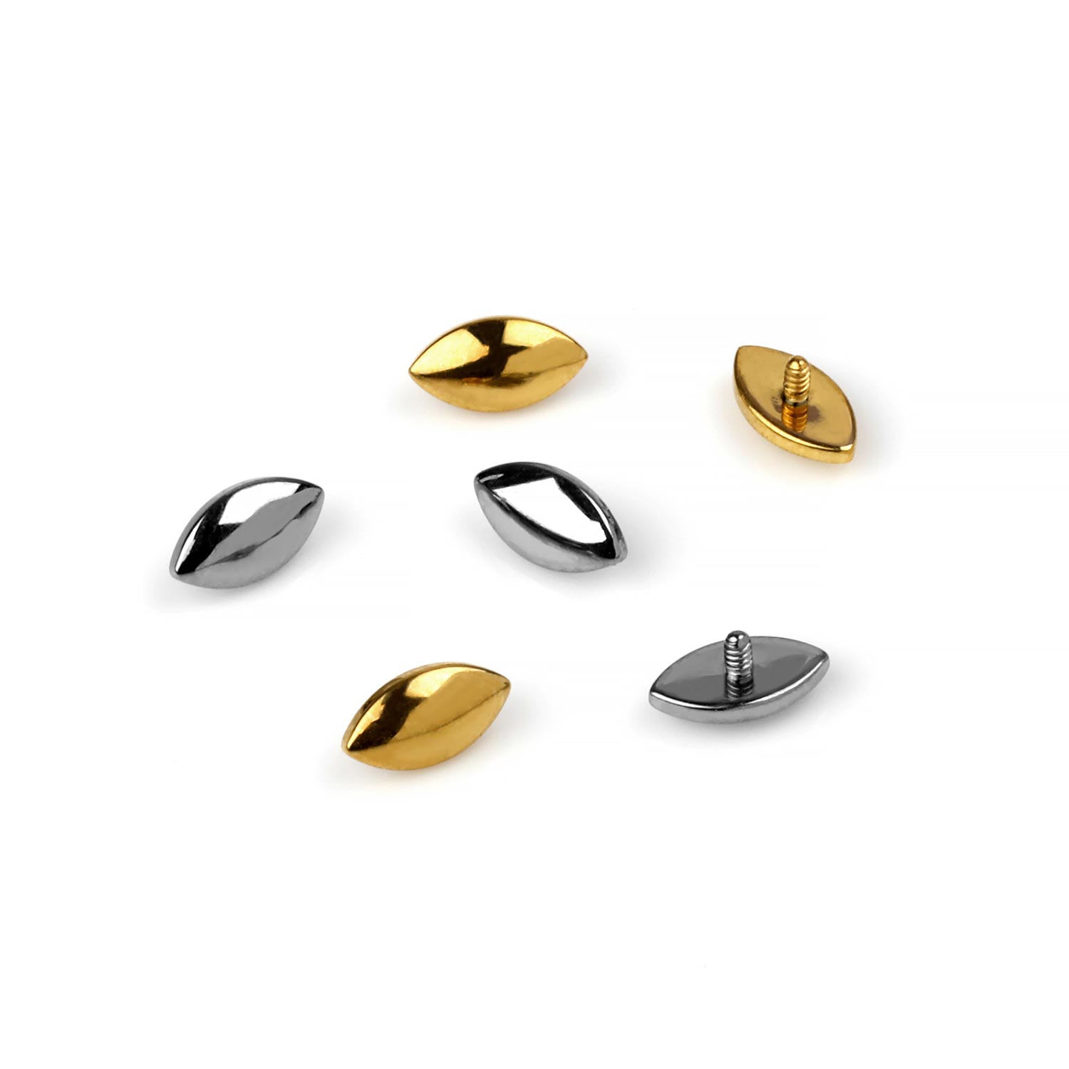 Titanium Internally Threaded Marquise Ends