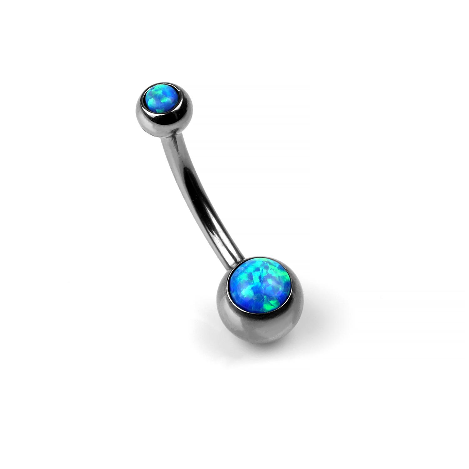 Titanium And Synthetic Opal Navel