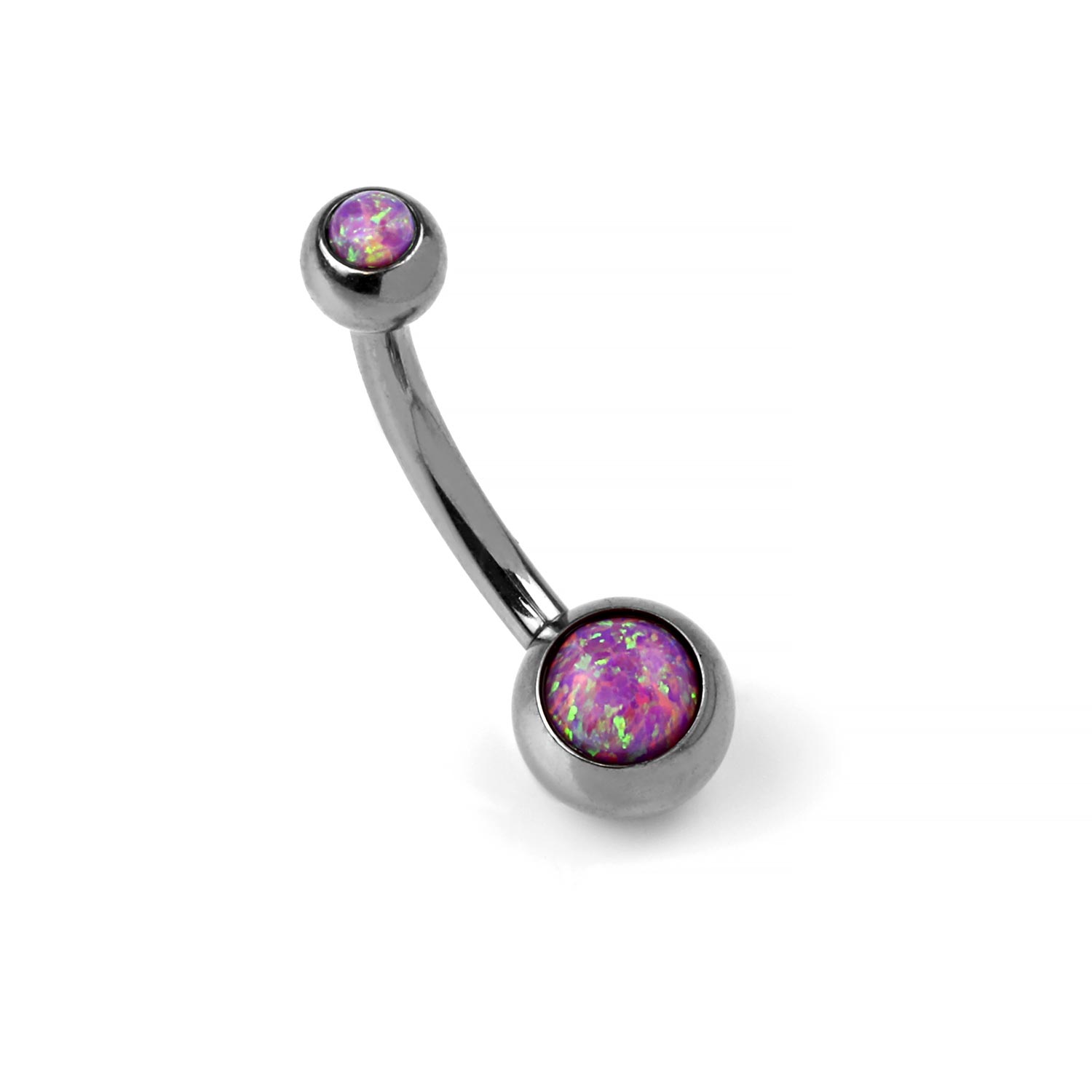 Titanium And Synthetic Opal Navel