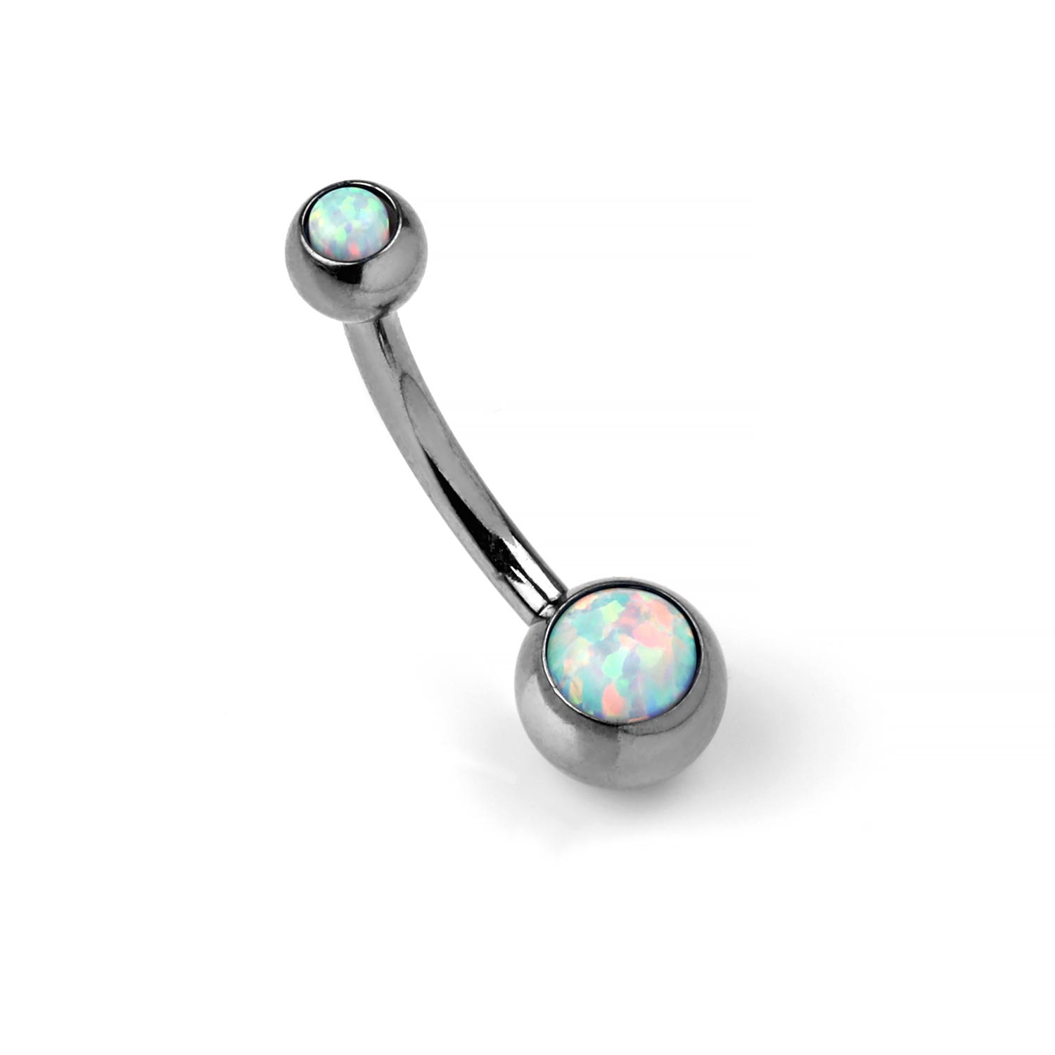 Titanium And Synthetic Opal Navel