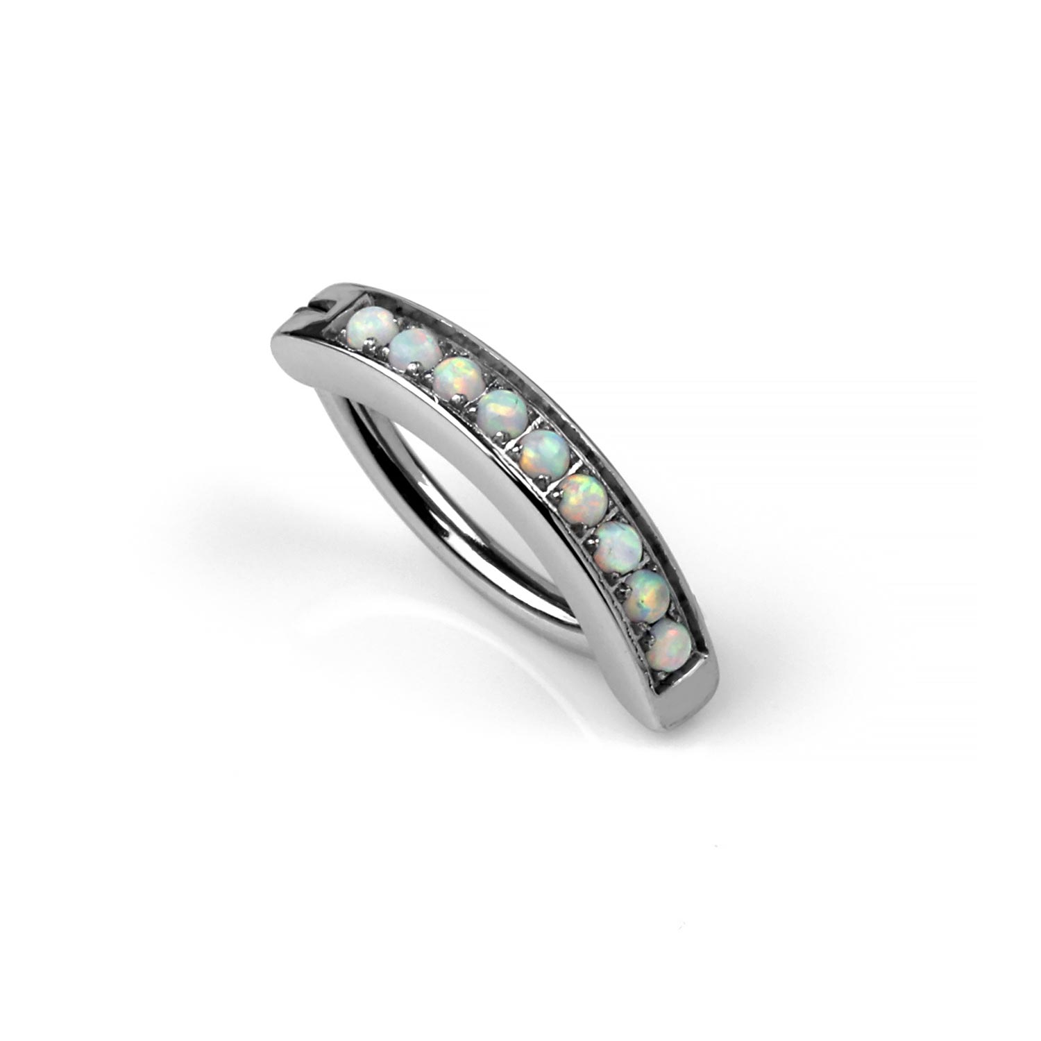 Steel Opal Sequence Rail Navel Clickers
