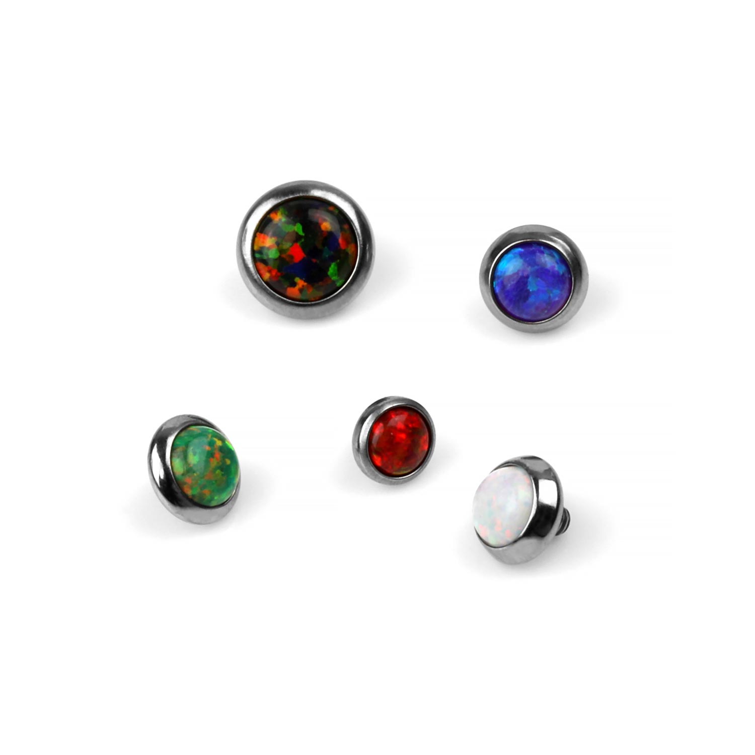 Titanium Threaded Opal Disc Ends