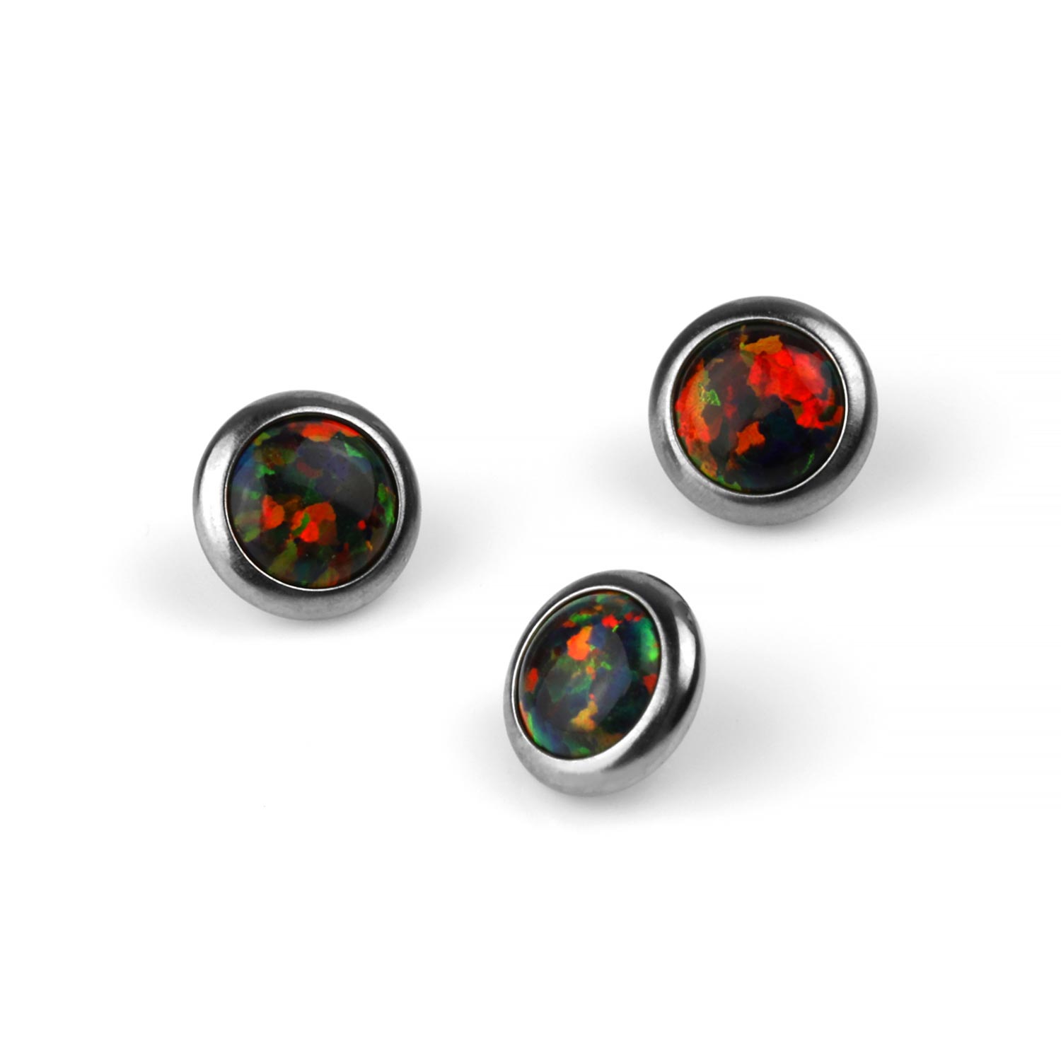 Titanium Threaded Opal Disc Ends
