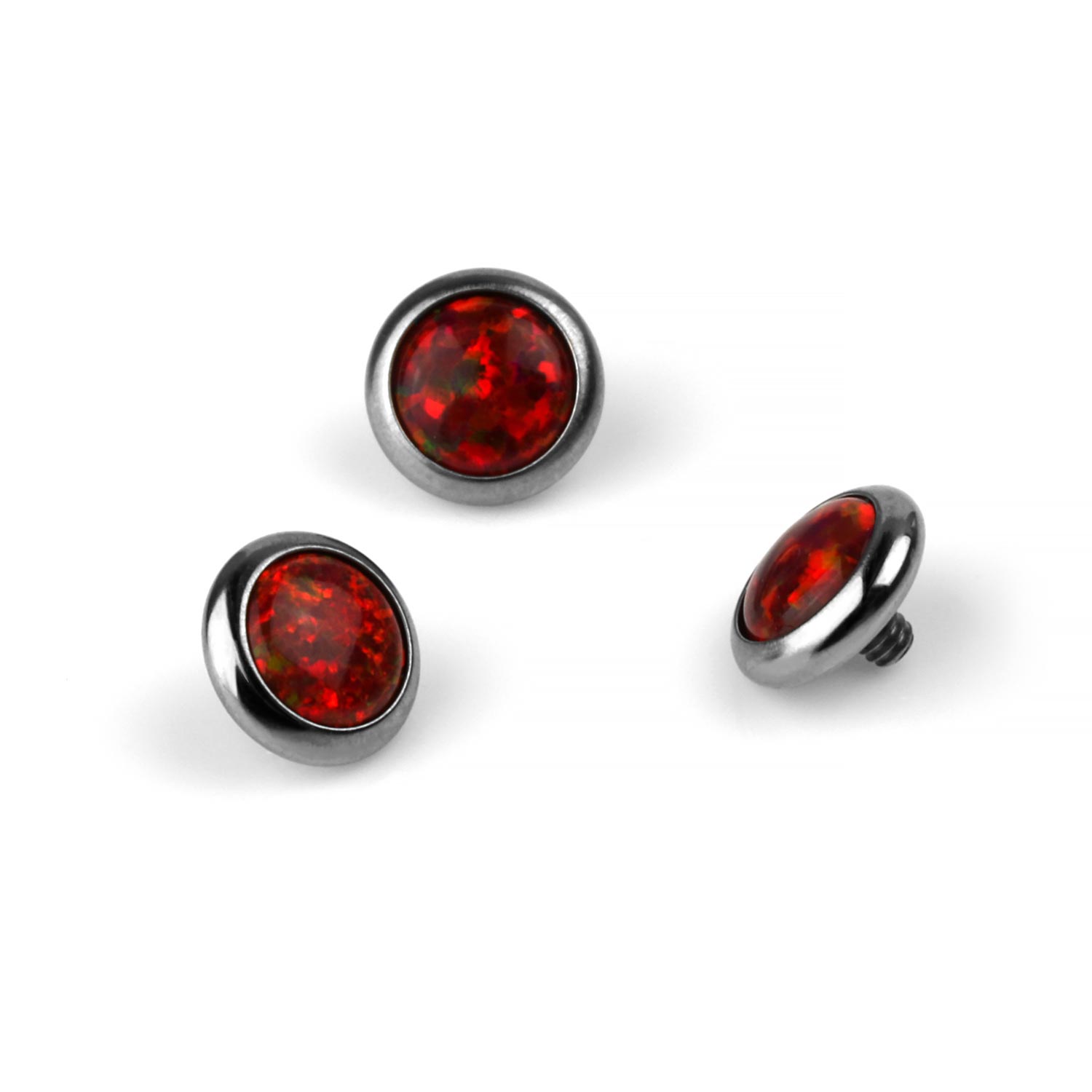Titanium Threaded Opal Disc Ends