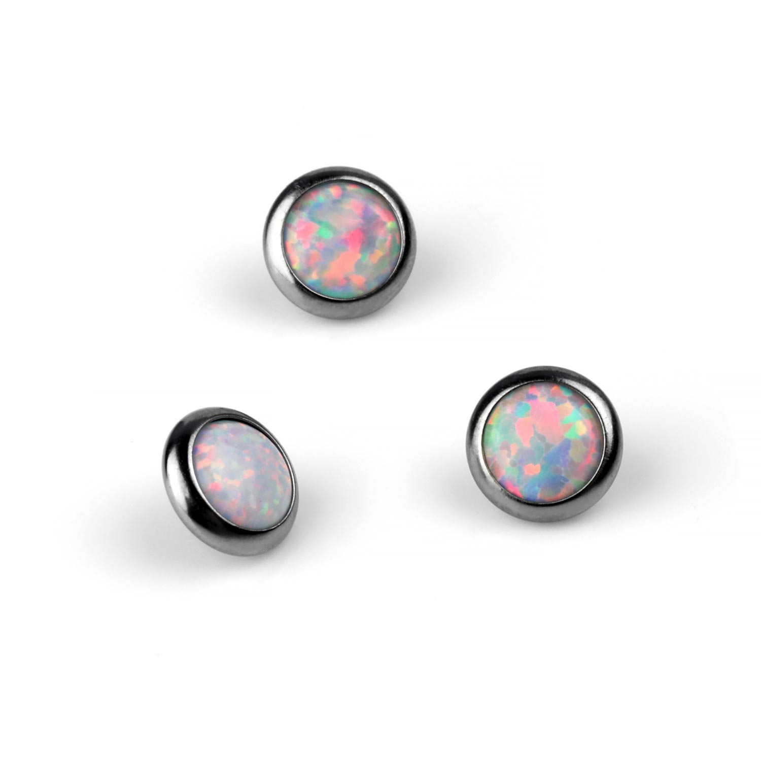 Titanium Threaded Opal Disc Ends
