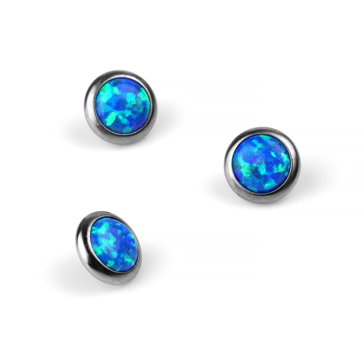 Titanium Threaded Opal Disc Ends