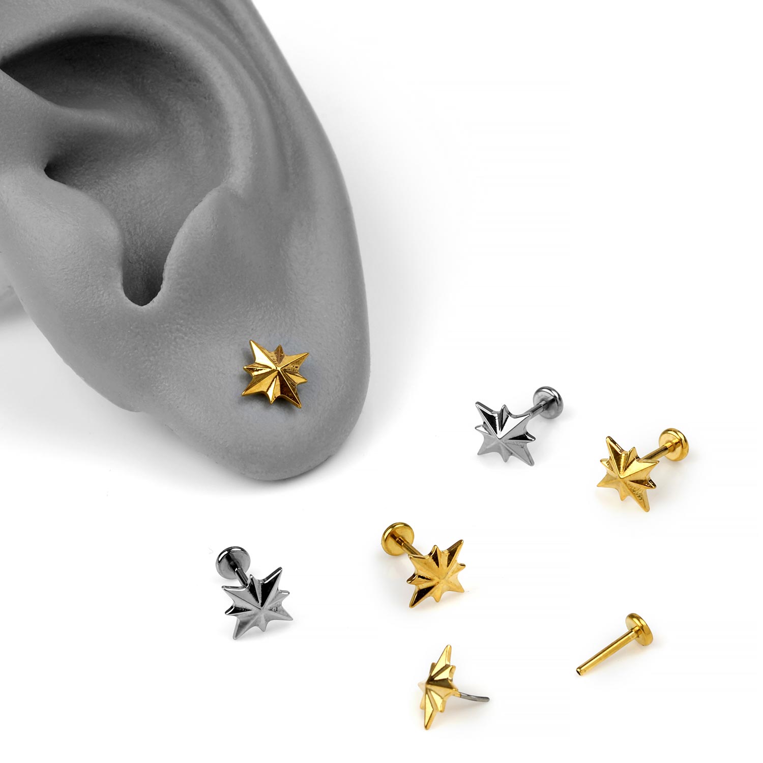 Titanium Polaris Flatback Earrings