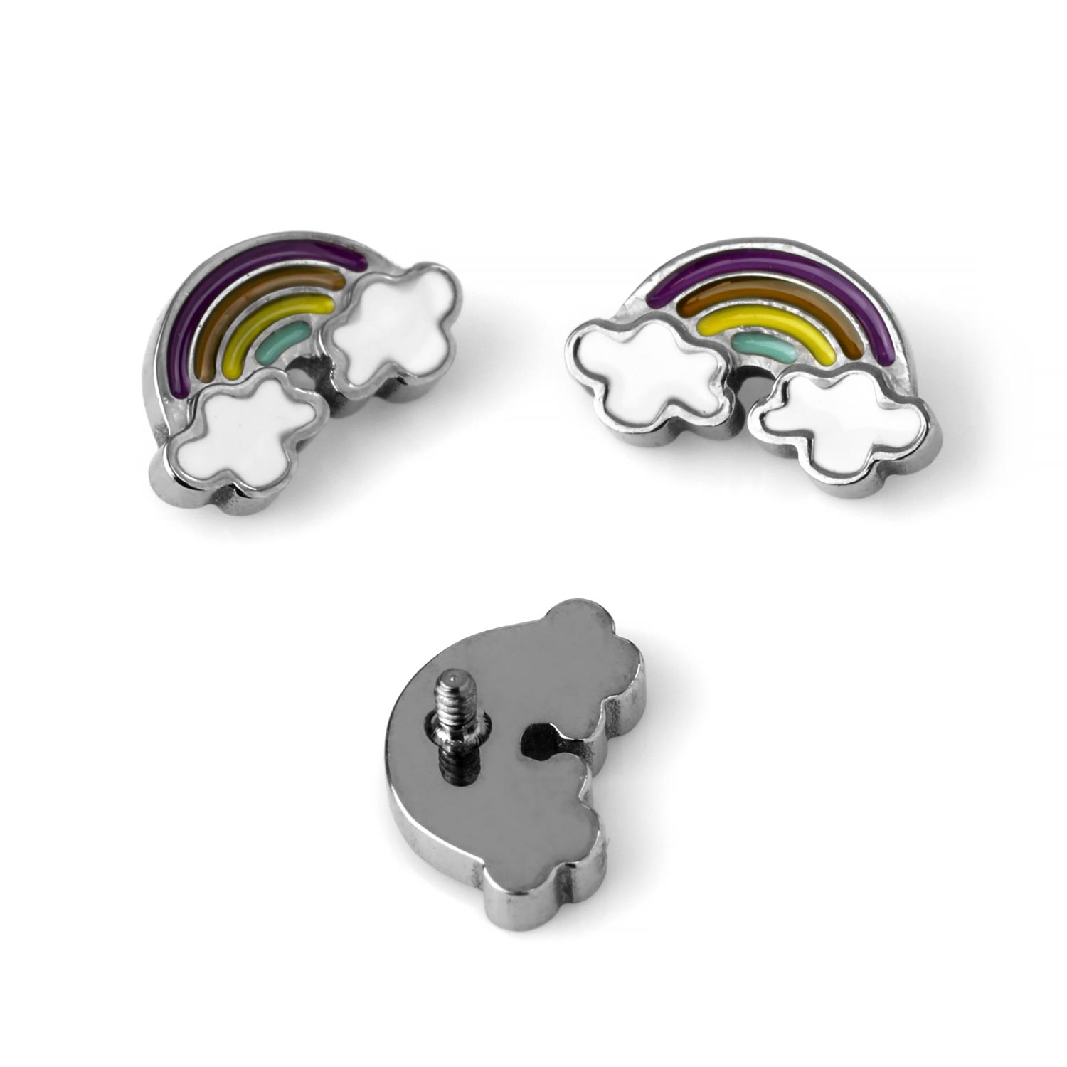 Titanium Internally Threaded Rainbow Enamel Ends