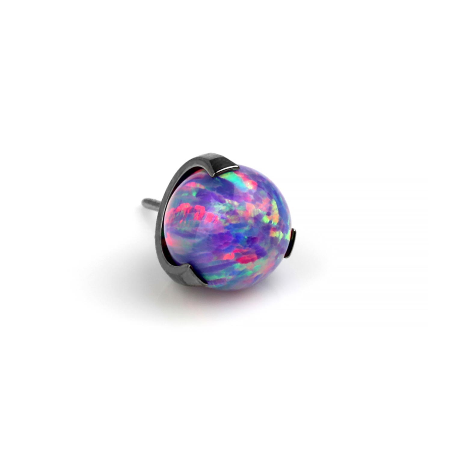 Titanium Threadless Ends With Synthetic Opals Stone