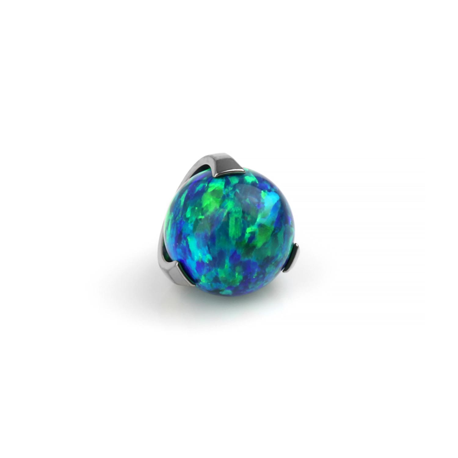 Titanium Threadless Ends With Synthetic Opals Stone