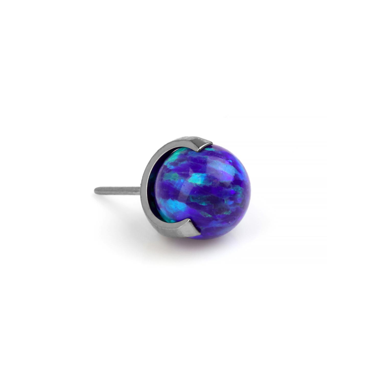 Titanium Threadless Ends With Synthetic Opals Stone