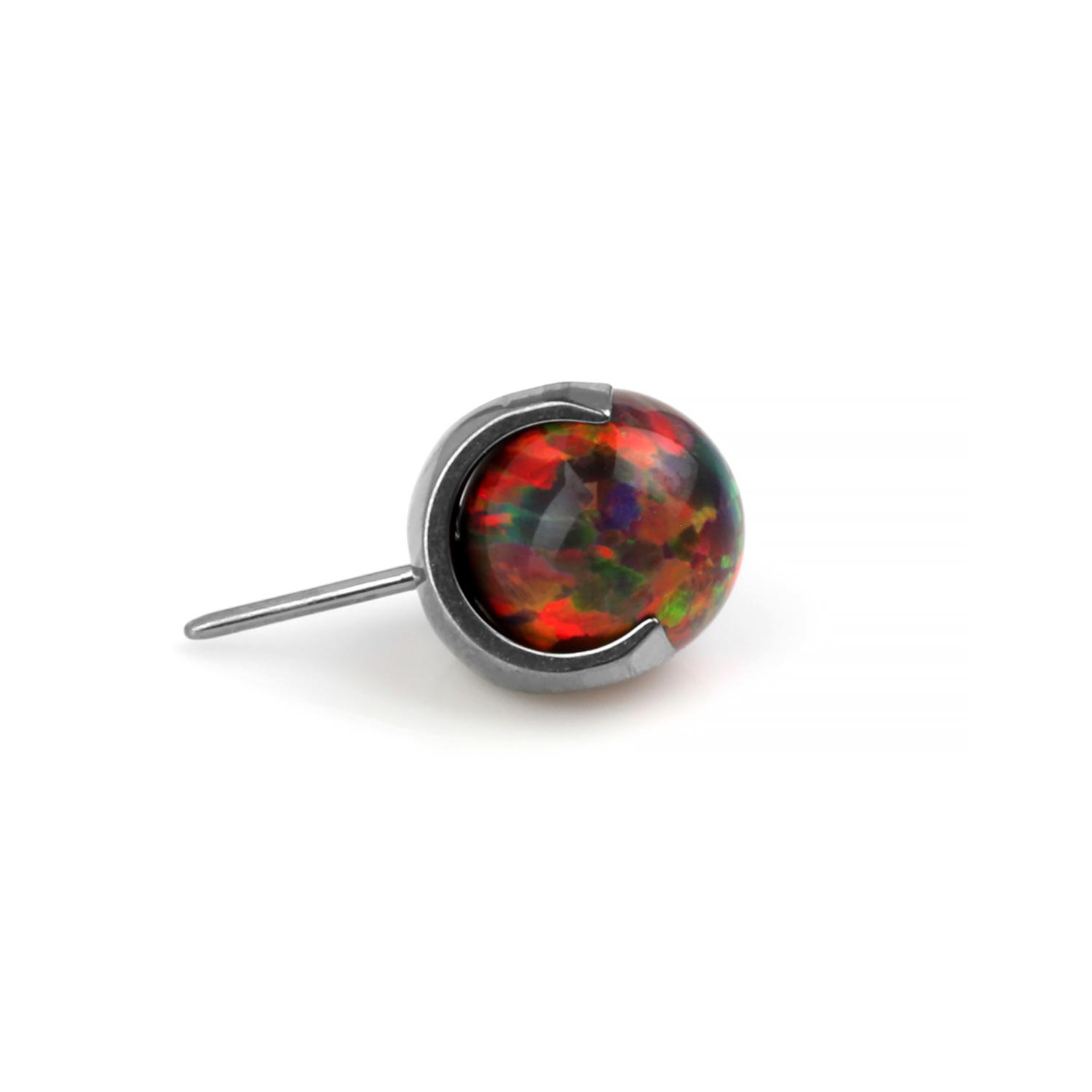 Titanium Threadless Ends With Synthetic Opals Stone