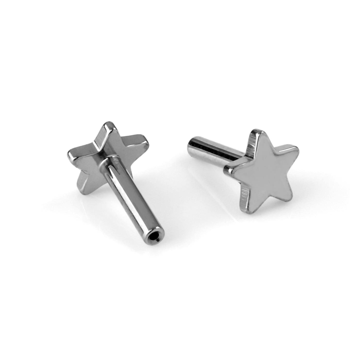 Titanium Threadless Labret Star For Piercings