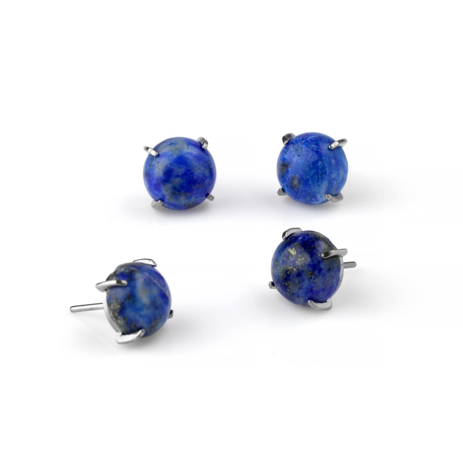 Titanium Prong Set Natural Stone Threadless Ends