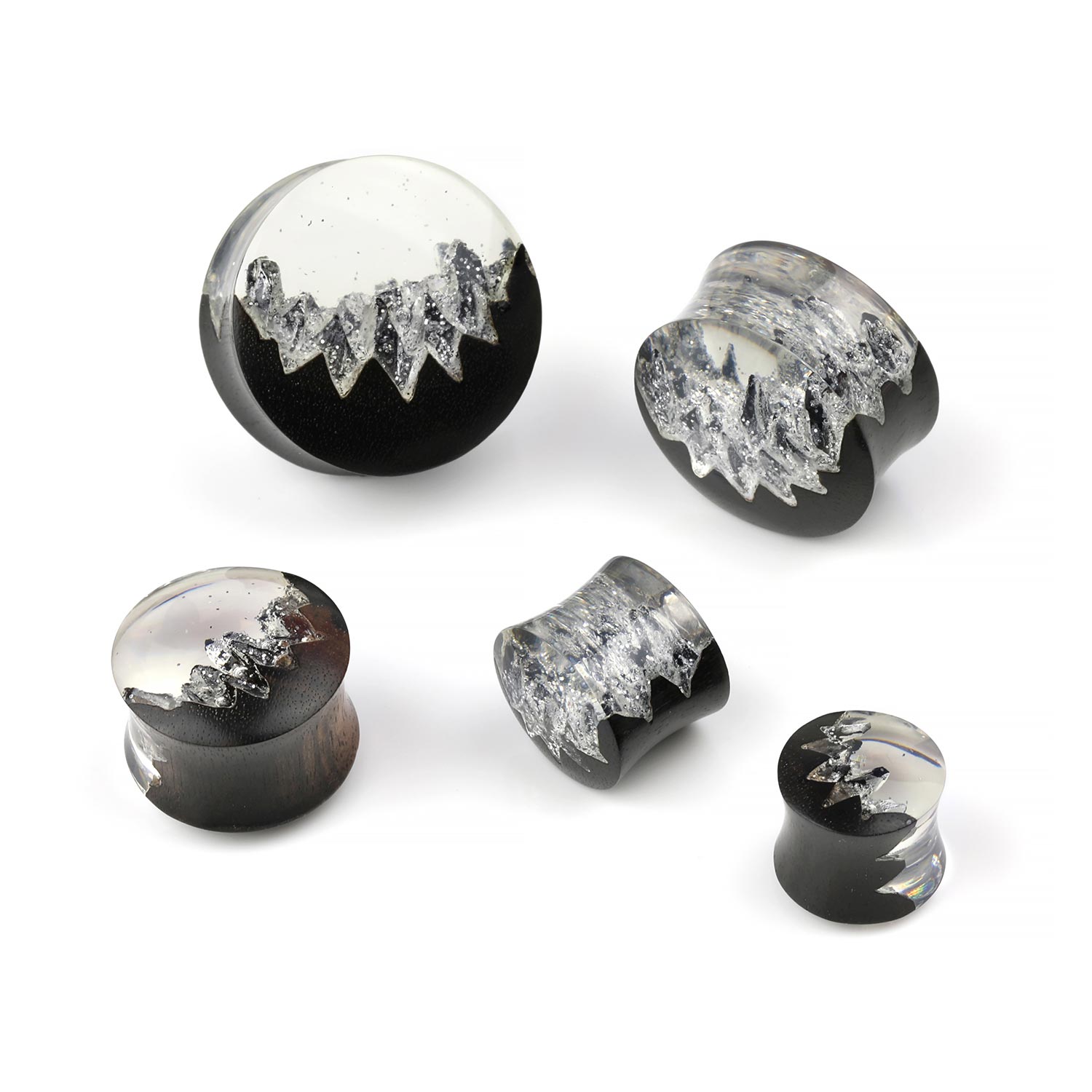 Twilight Mountain Wood Plugs - Organic Double Flare